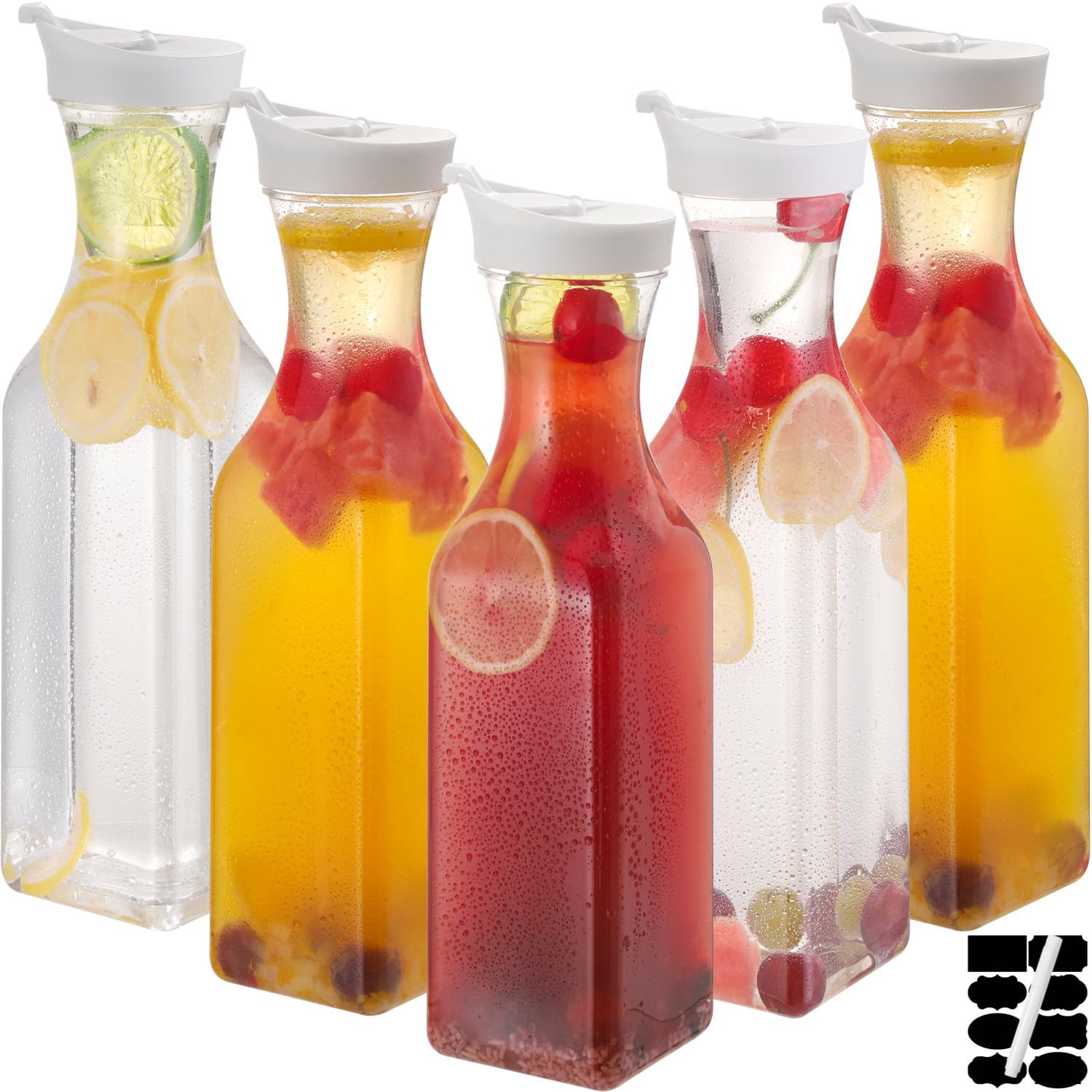 Snapklik.com : ASANMEYO 5-Pack 50 Oz Plastic Water Carafe Pitcher