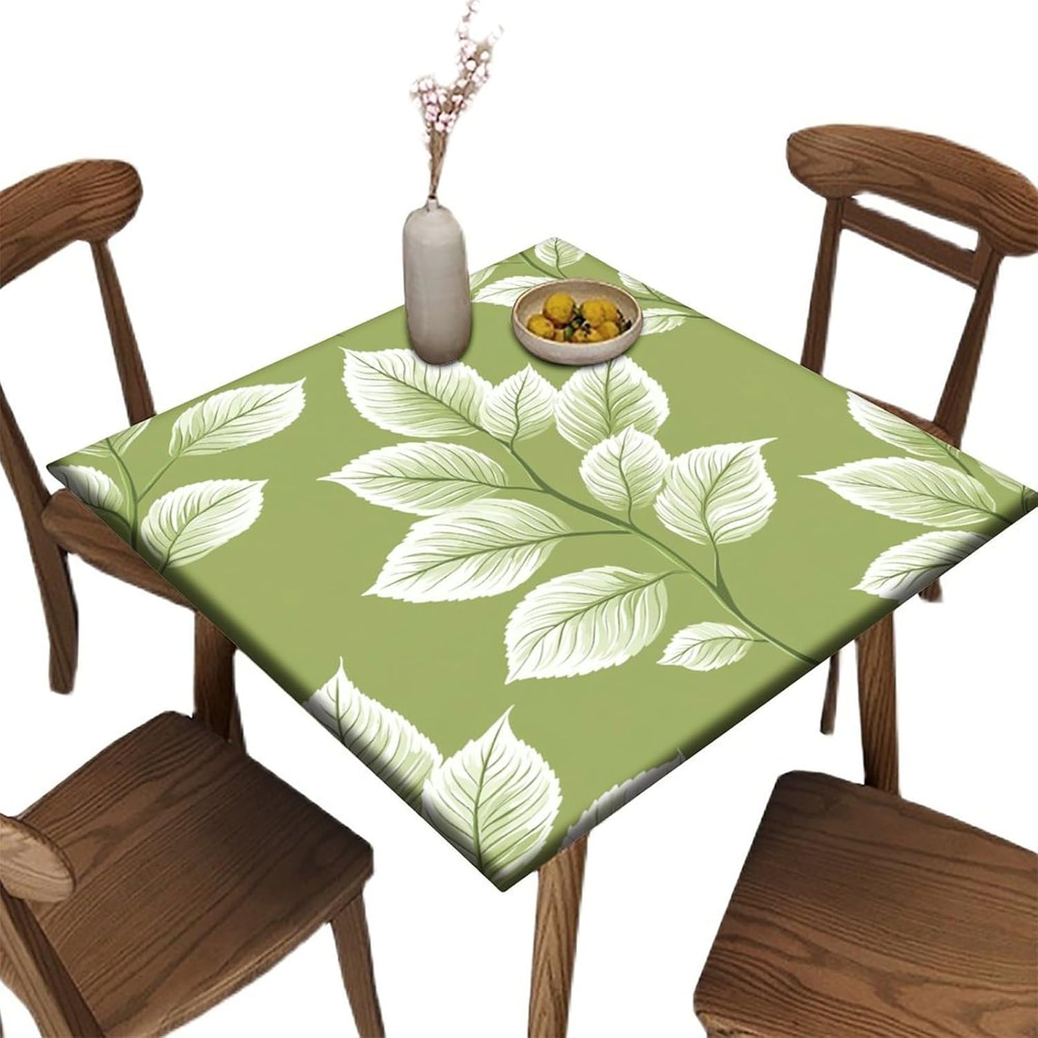 Amazon.com: Lsiurisi Tablecloth for Card Table Size, Olive Leaf Sketch ...
