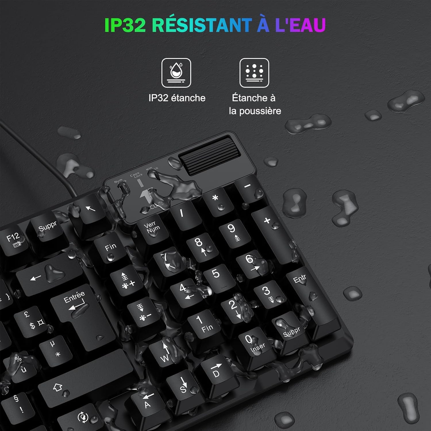 TECURS Clavier Gamer Semi-Mécaniques,19 Keys Anti-Ghosting ...