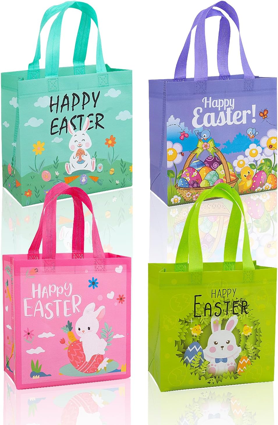 Amazon.com: Jaywayang 4Pack Easter Non-woven Bags with Handle, Happy ...