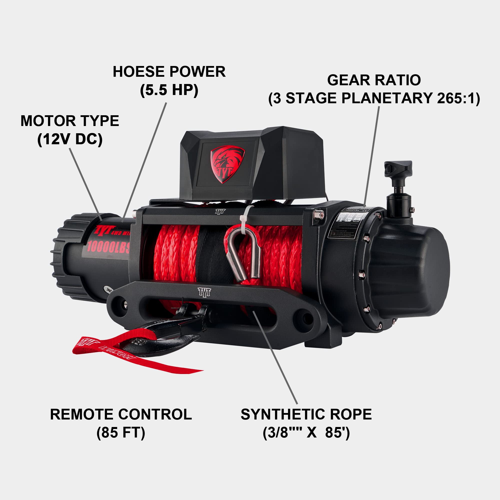 Snapklik.com : TYT 10000 Lb Electric Winch Kits, 12V Winch