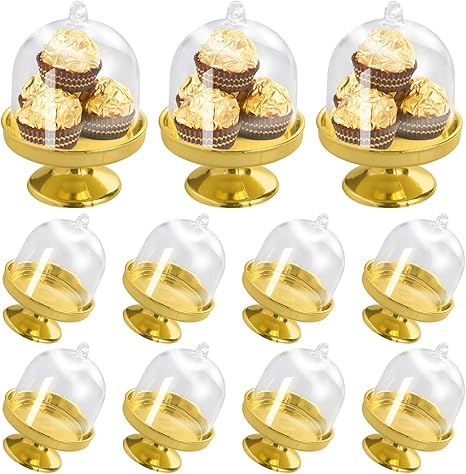 Cisolen 12 Pieces Mini Cake Bell Cake Stand Muffin Bell Cake Gold Cake ...