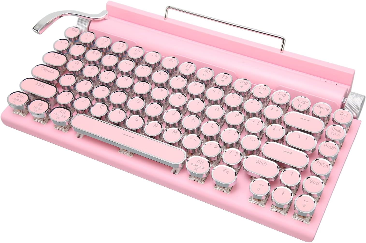 DAUERHAFT Teclado Bluetooth Vintage, Teclado Redondo Compacto 86 Teclas ...