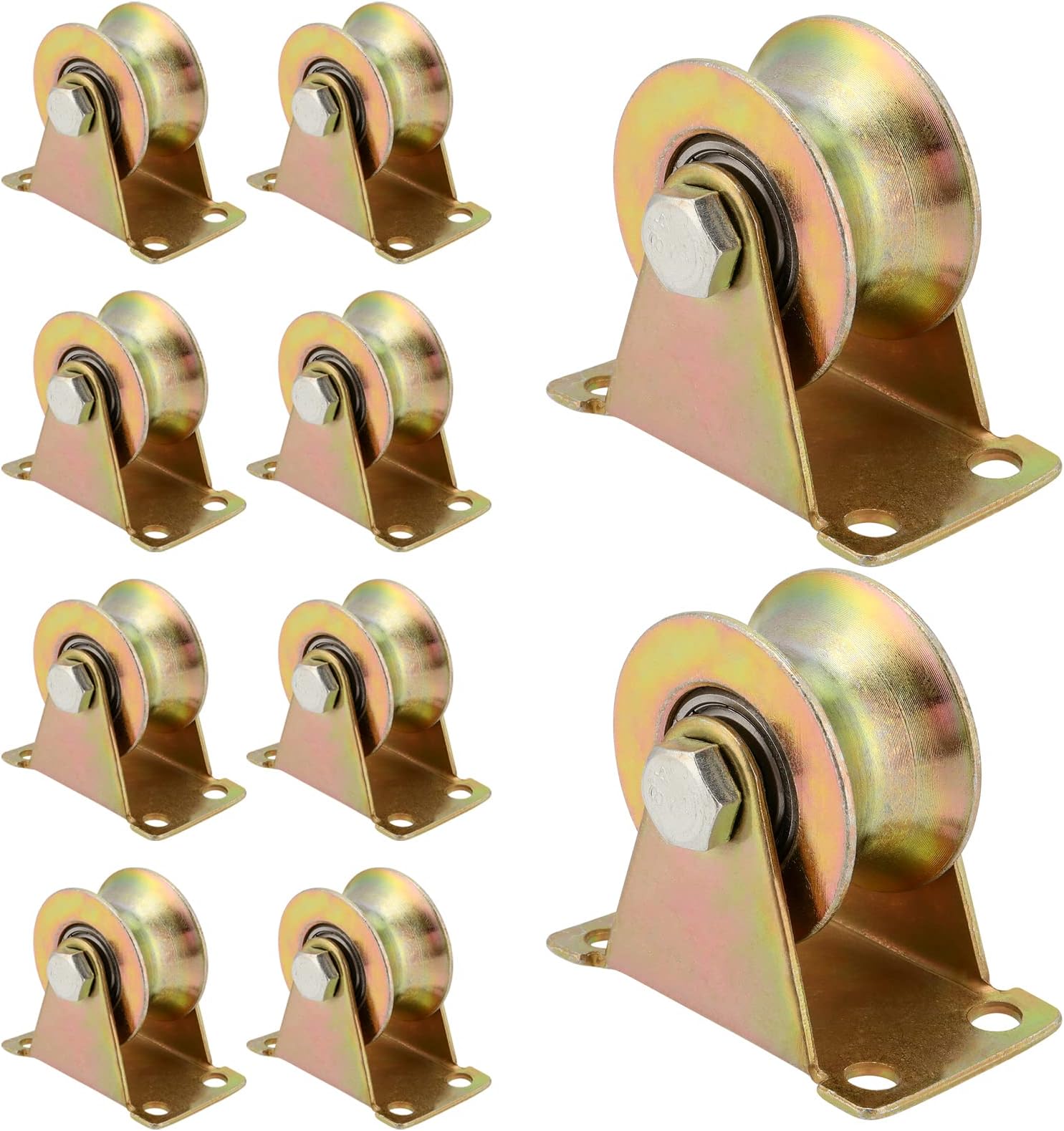 Amazon.com: ZOENHOU 12 PCS 2 Inch 660 LB 45# Steel U Groove Wheel ...