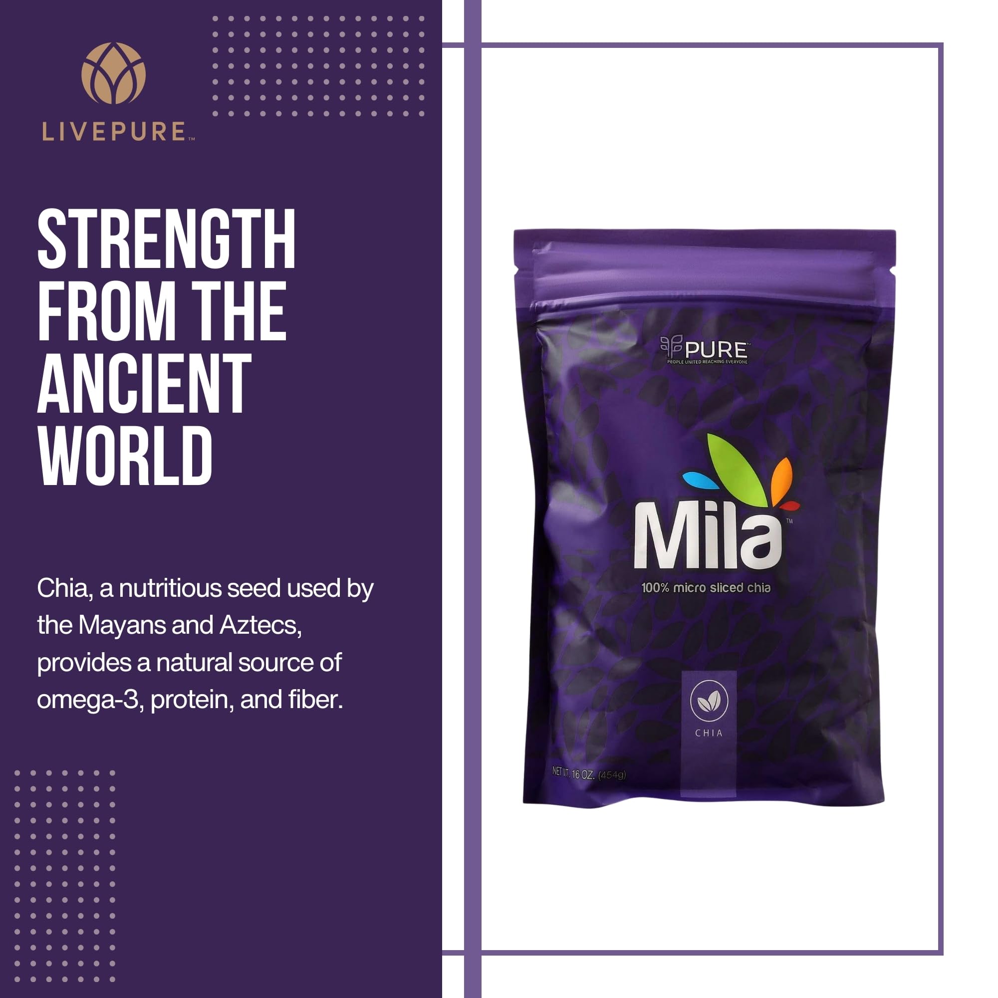 Snapklik.com : Mila Chia Seed 16oz Pack Omega-3 & Fiber-Rich Organic ...