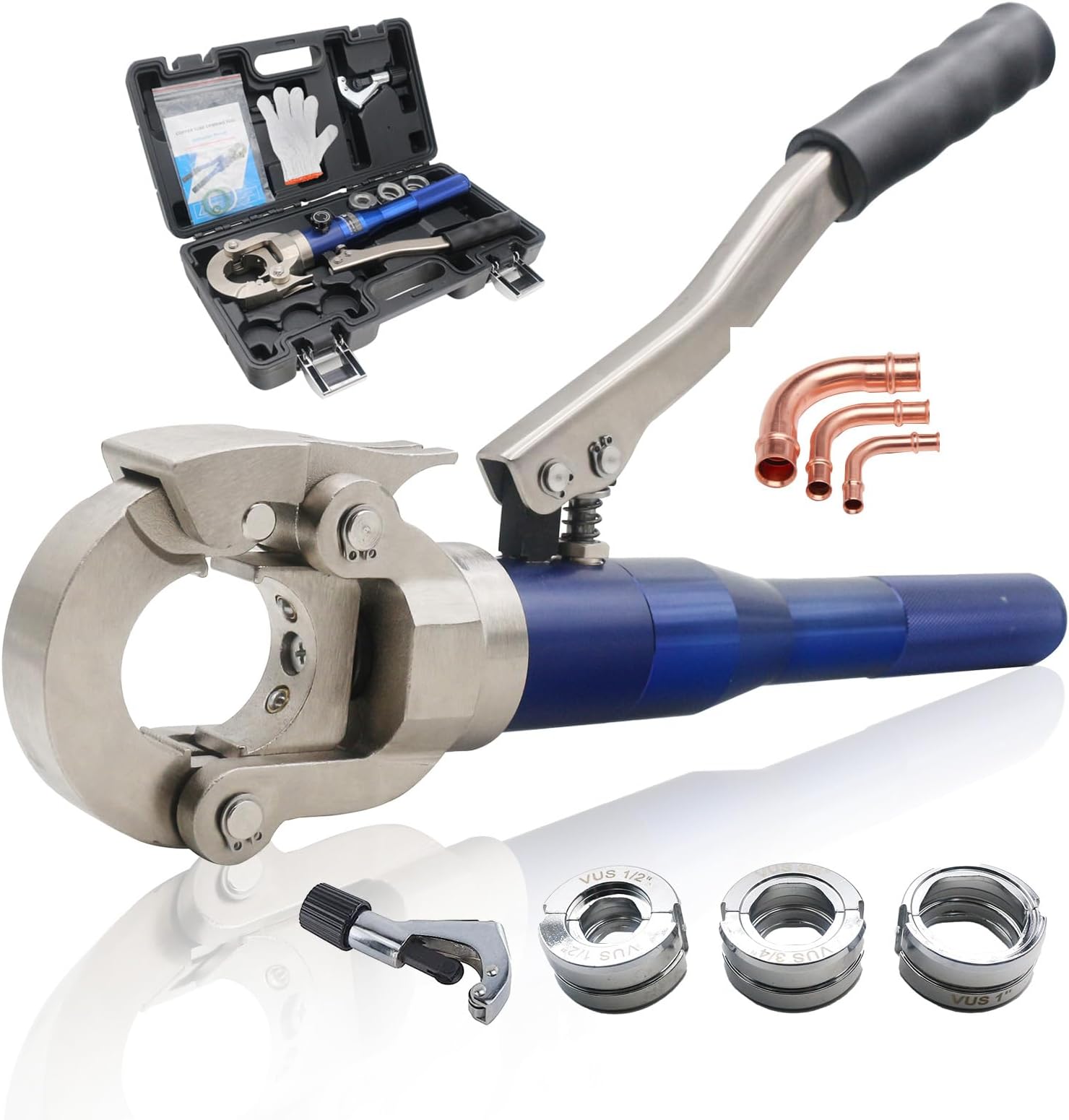 iCrimp Hydraulic Copper Tubing Press Tool Kit for 1/2-in, 3/4-in, 1-in ...