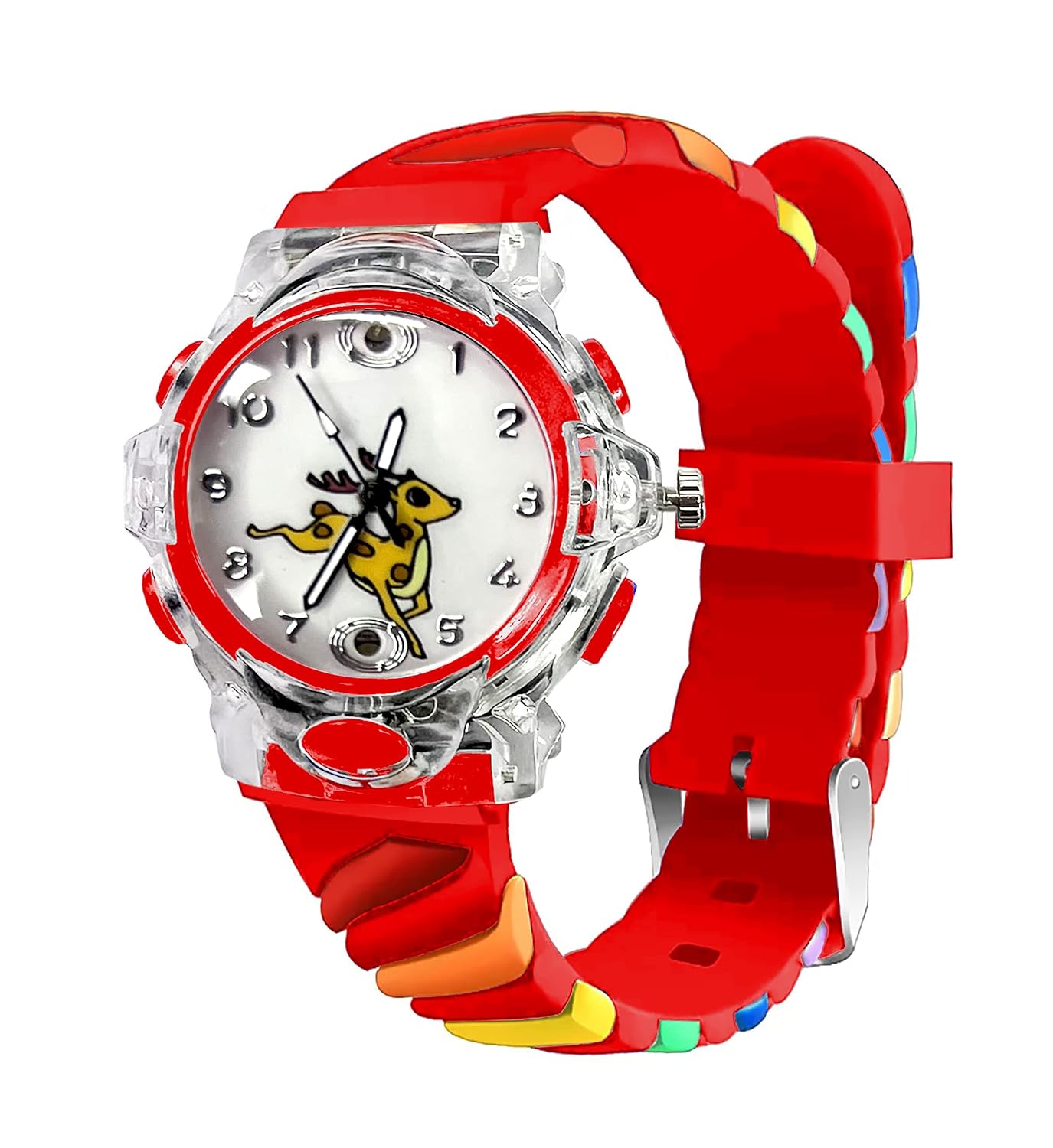 Buy Time Up Analog Dial Rainbow Strap Disco Light Cartoon Dial Limited ...