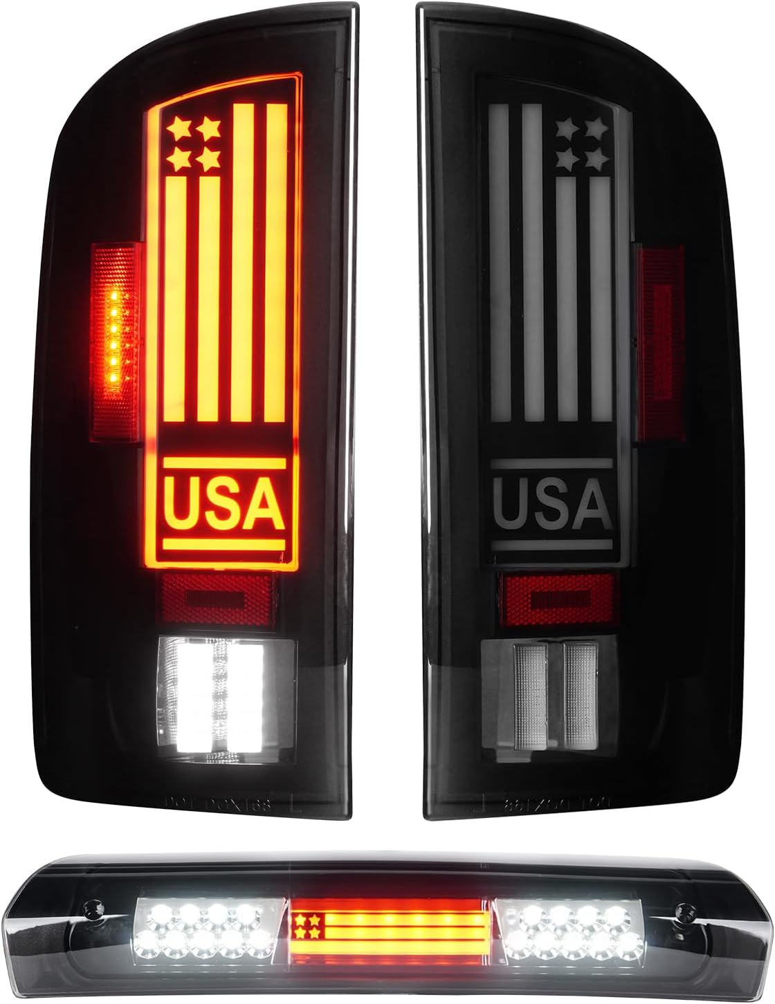 Amazon.com: Cenfeild LED Tail Lights + 3rd Third Brake Cargo Lamp ...