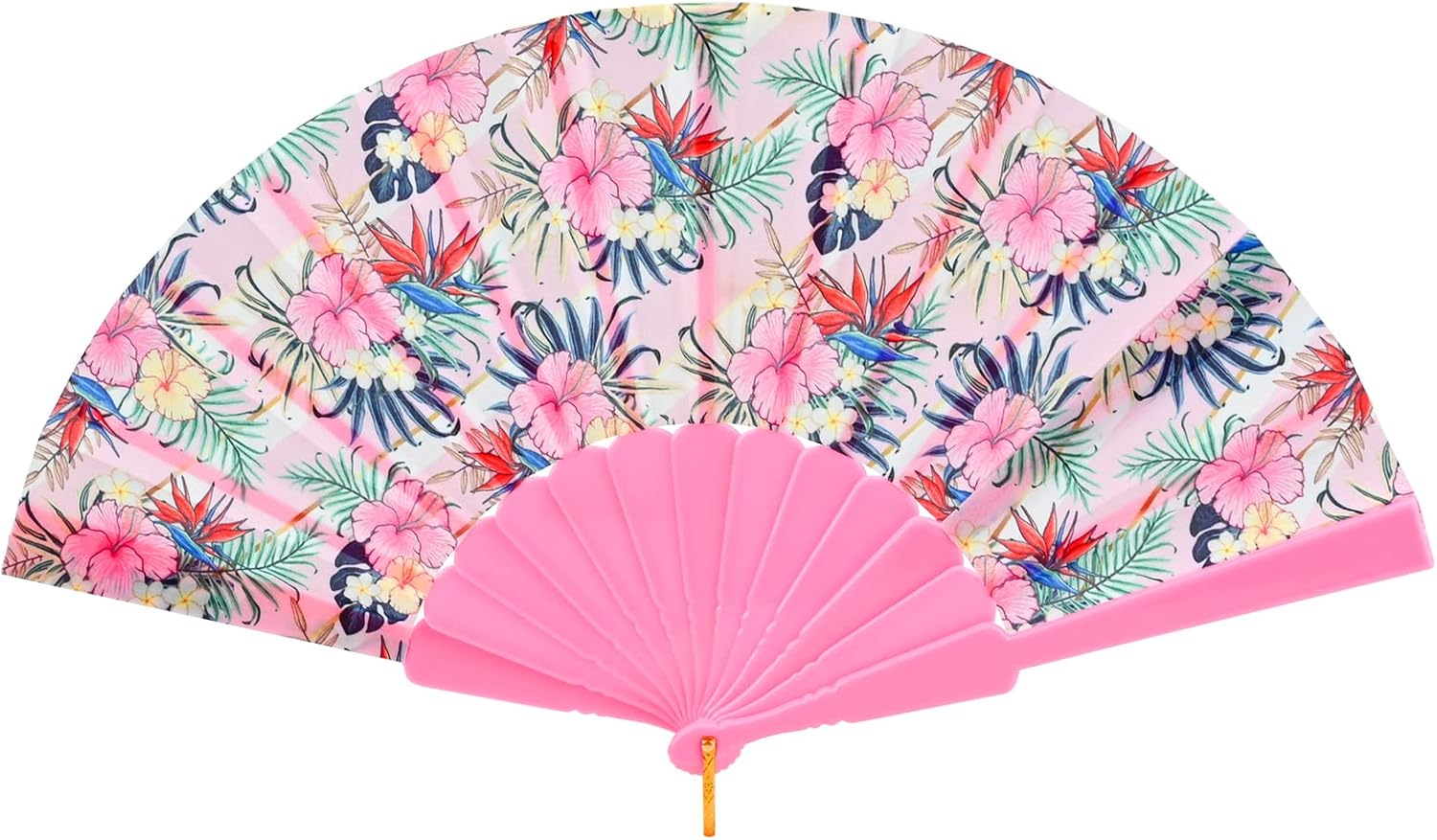 Hawaiian Style Folding Fan Handheld Fan, Flamingo Pattern Chinese Fan ...