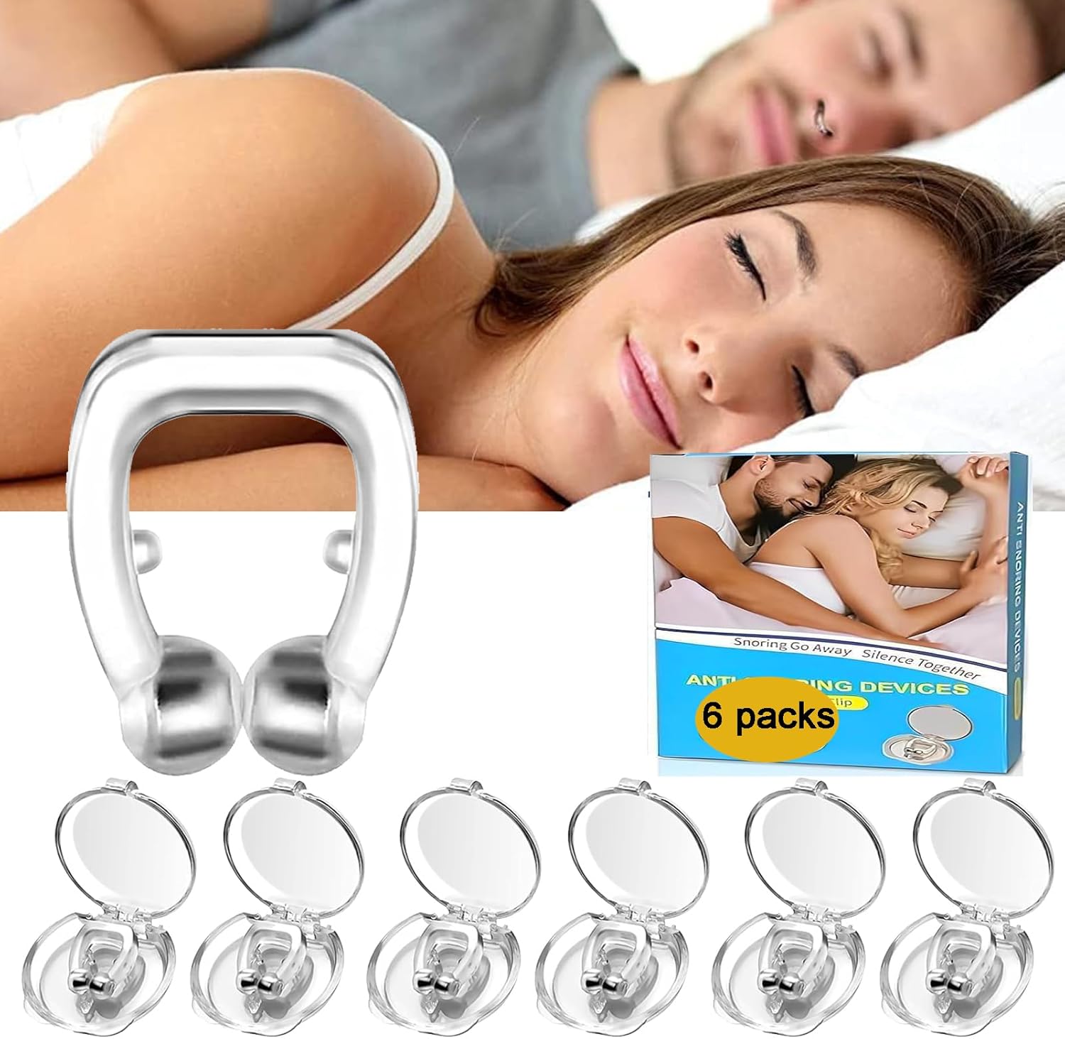 6PCS Anti Snore Nose Clips Anti Snoring Devices Nasal Dilators Snoring ...