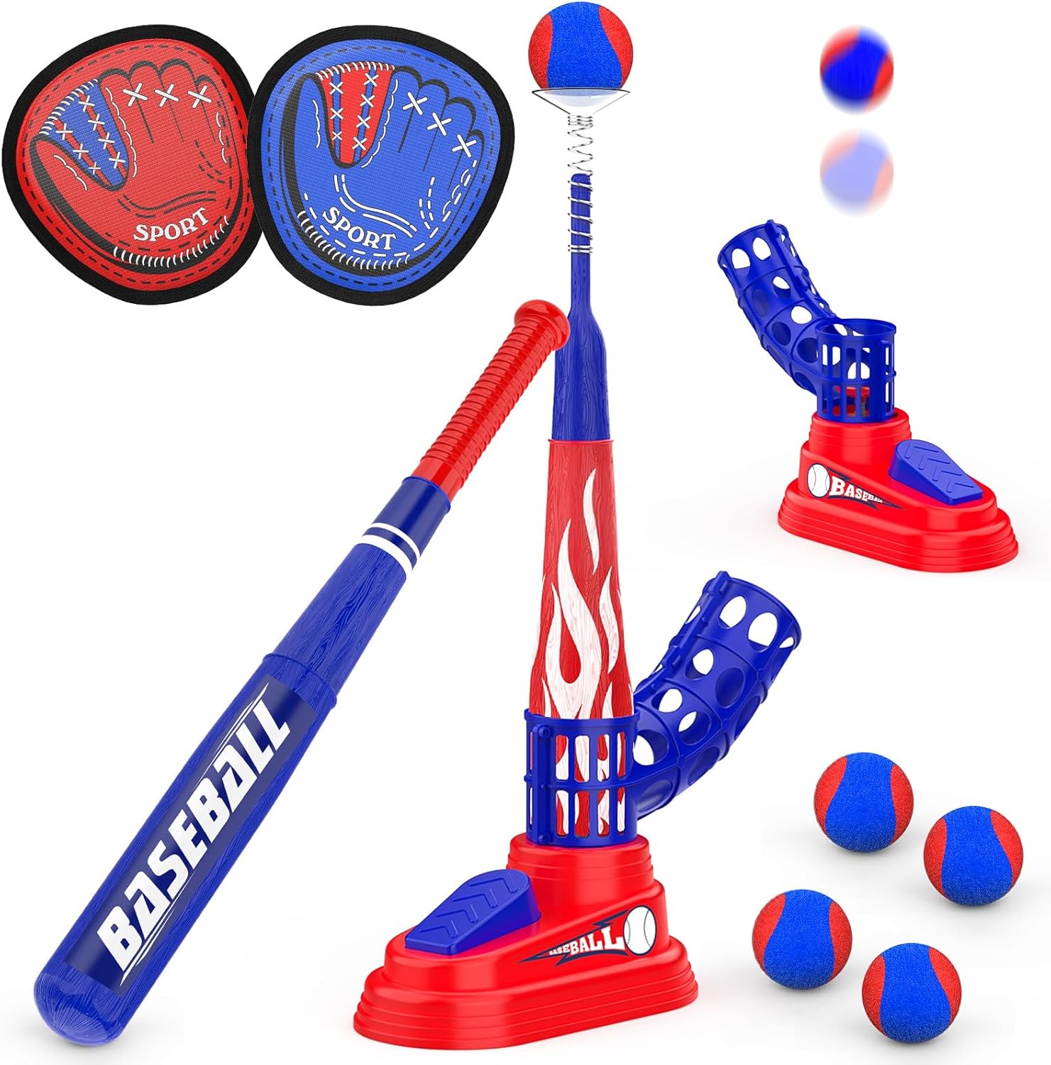Amazon.com: Hepoasky 3-in-1 Kids T-Ball Set for Toddlers 3-5 with Fixed ...