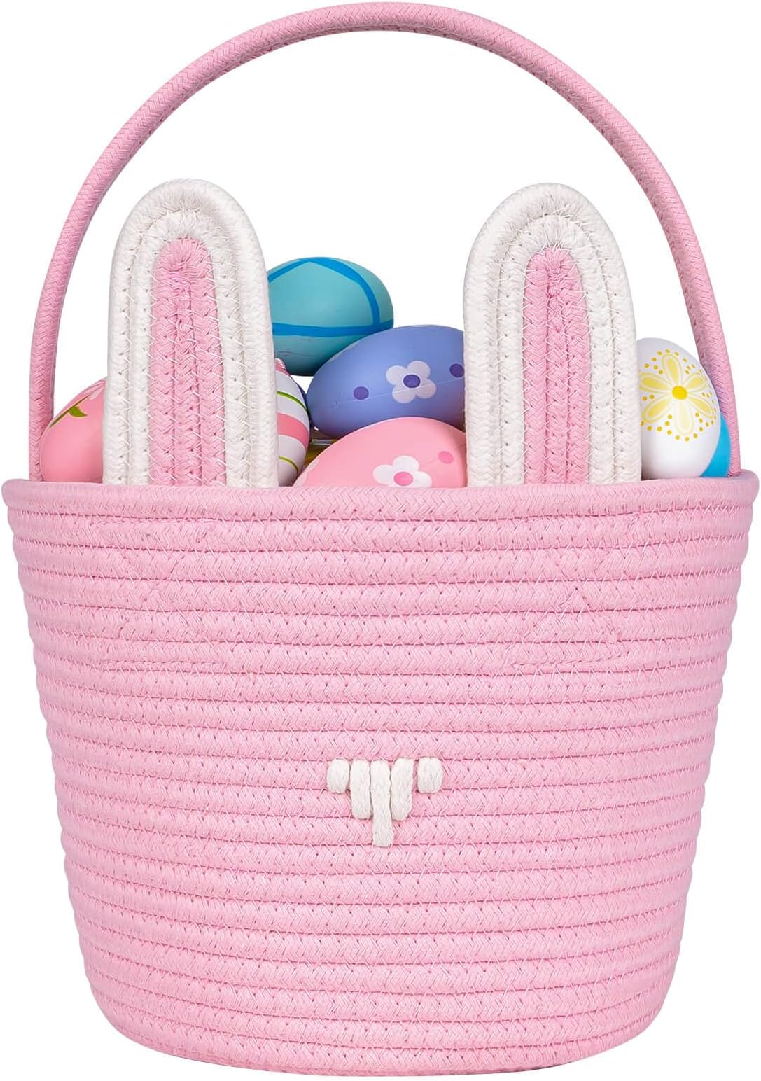 Amazon.com : CubesLand Pink Easter Basket Egg Hunt Bunny Baskets for ...