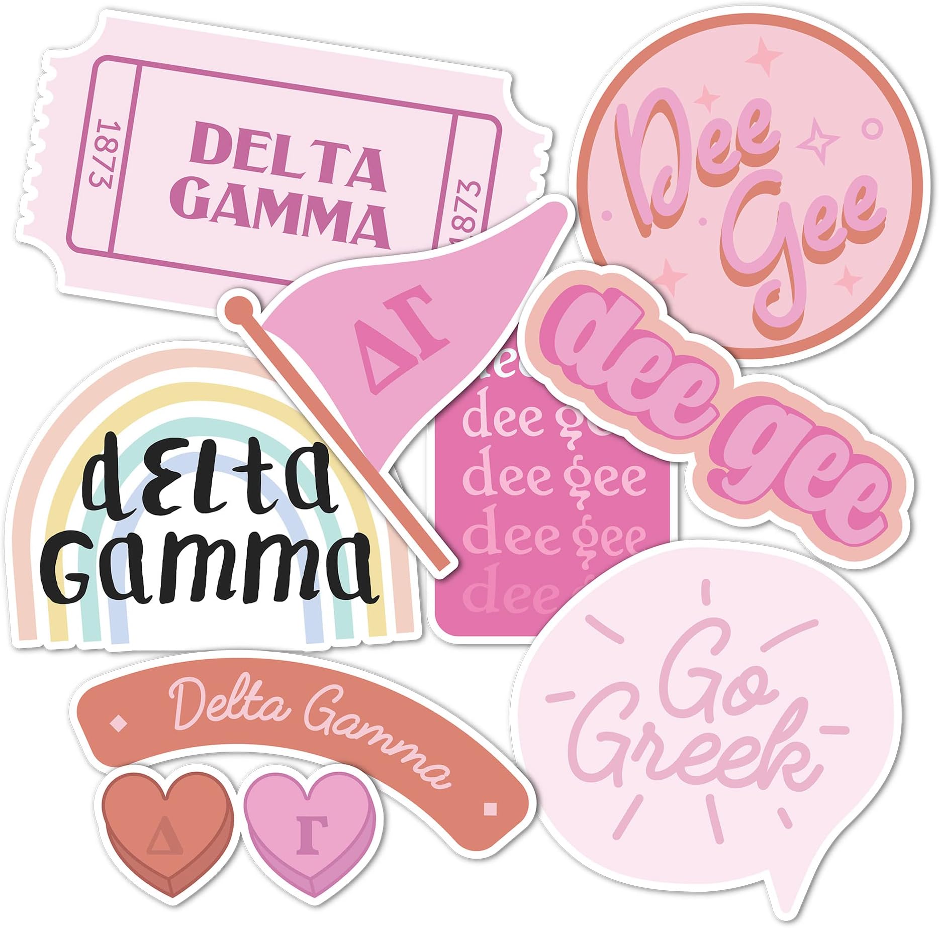 Amazon.com: Delta Gamma Sticker Sheet - Western Design Vinyl Sorority ...