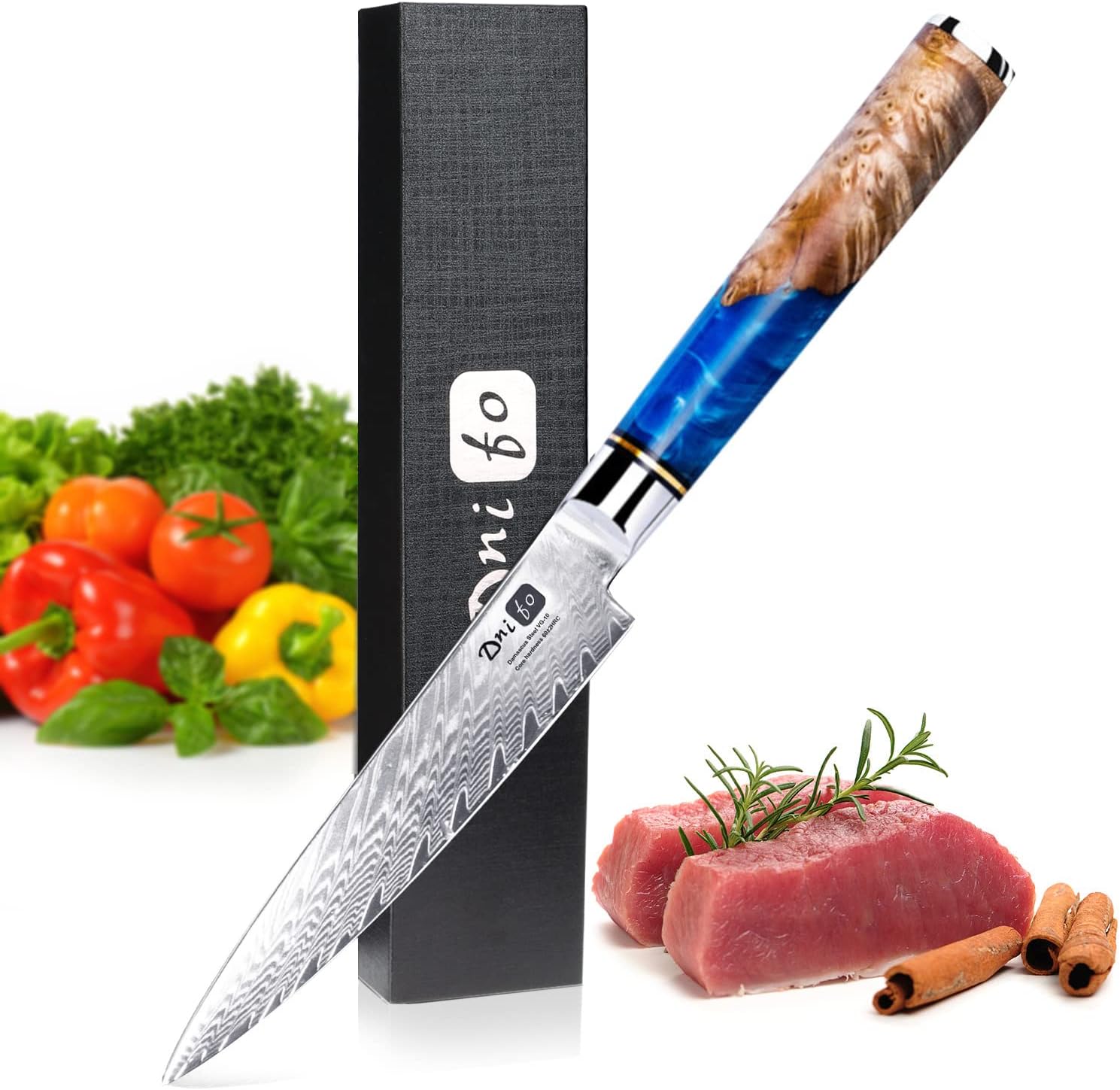 Amazon.com: Dnifo Kitchen Utility Knife 5 Inch, Damascus Steel Kitchen ...