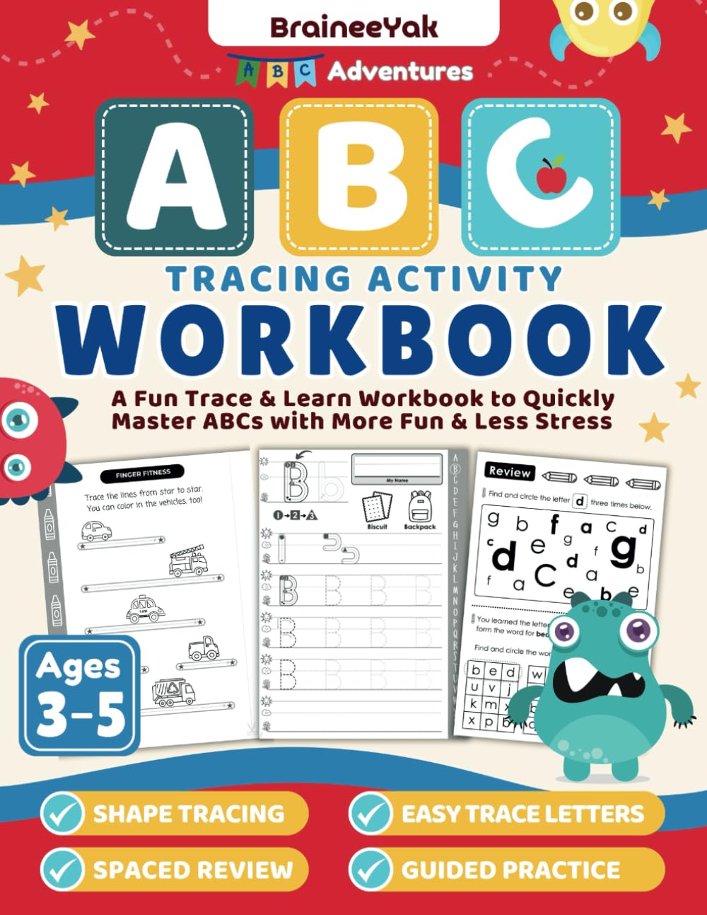 Amazon.com: ABC Adventures ABC Tracing Activity Book for Kids ...