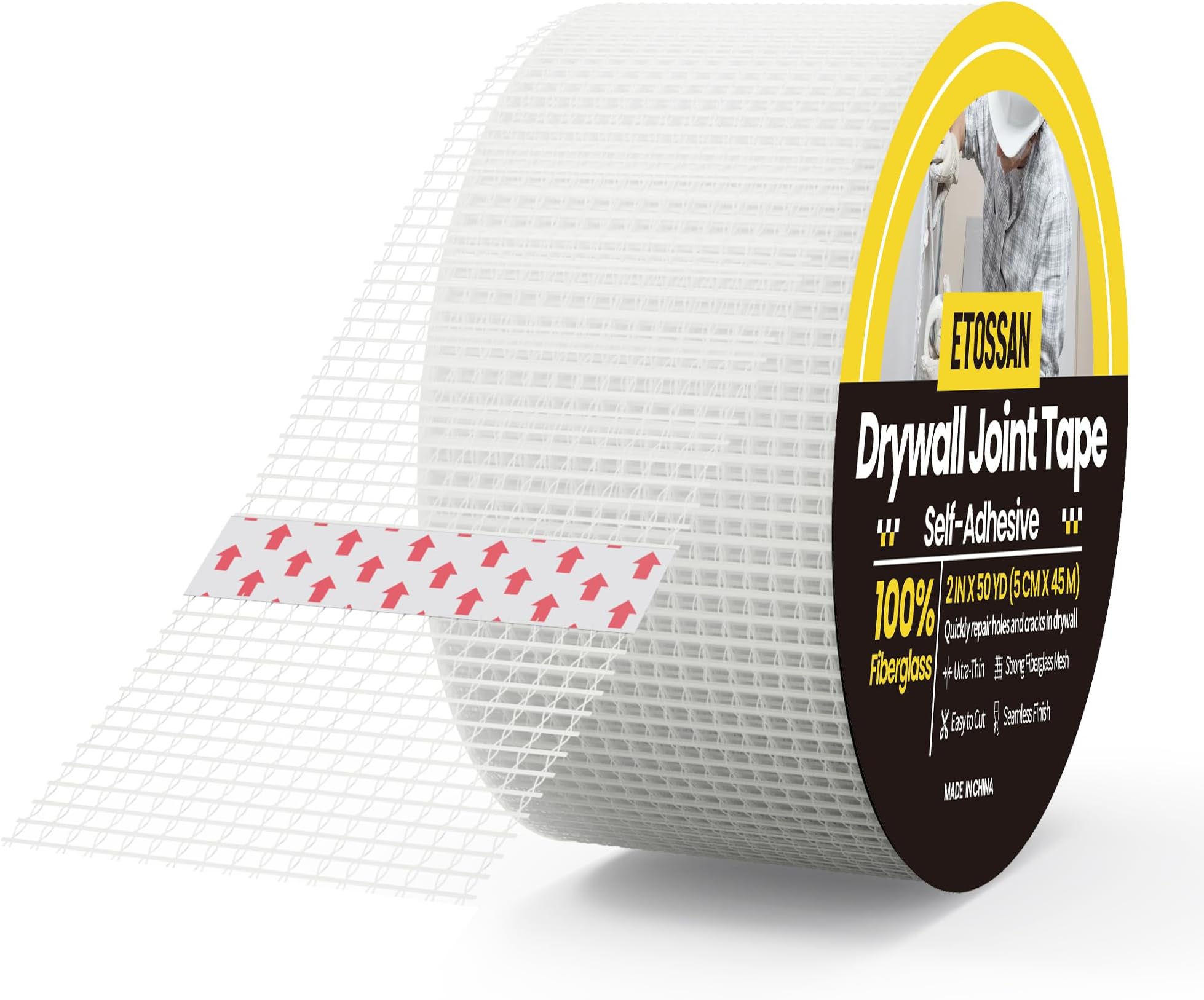 Duck Brand Paper Drywall Joint Tape, 2.06 Inches x 75 Feet, 1 Roll ...