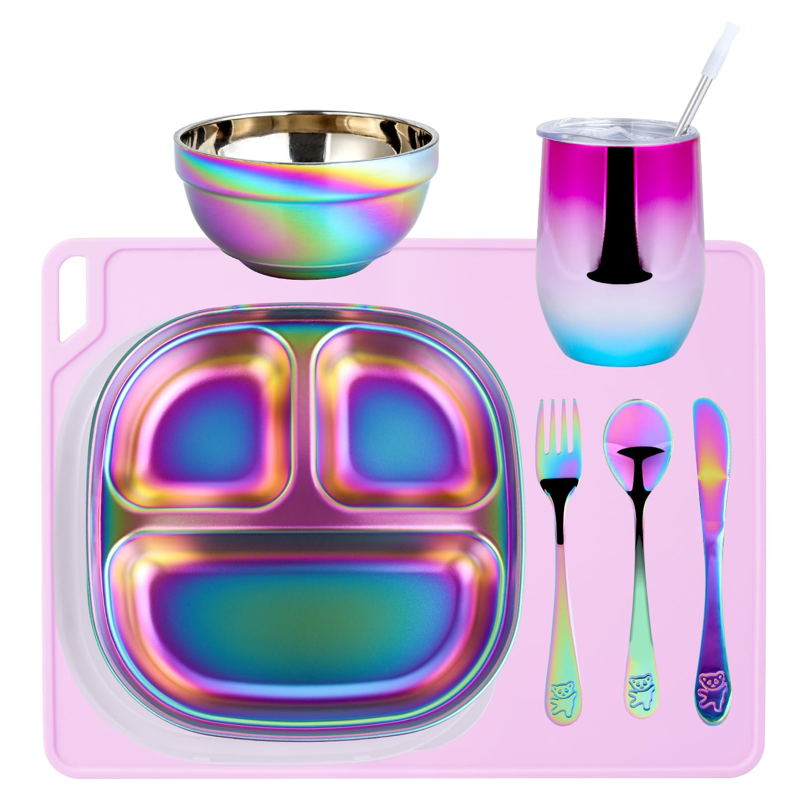 Snapklik.com : Stainless Steel Plates Set