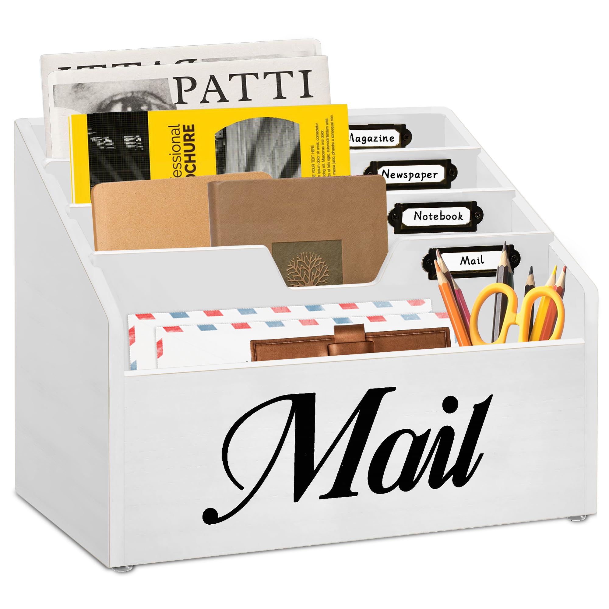 Snapklik.com : PICKKROSS Rustic Mail Organizer For Desk, Mail Holder ...