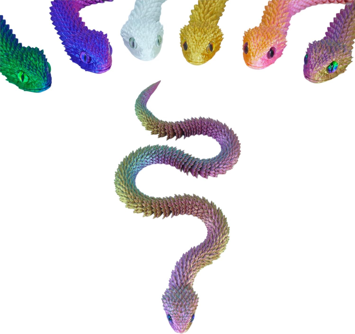 Amazon.com: Nemoro 3D Printed Articulated Snake – 29.5'' Crystal-Like ...