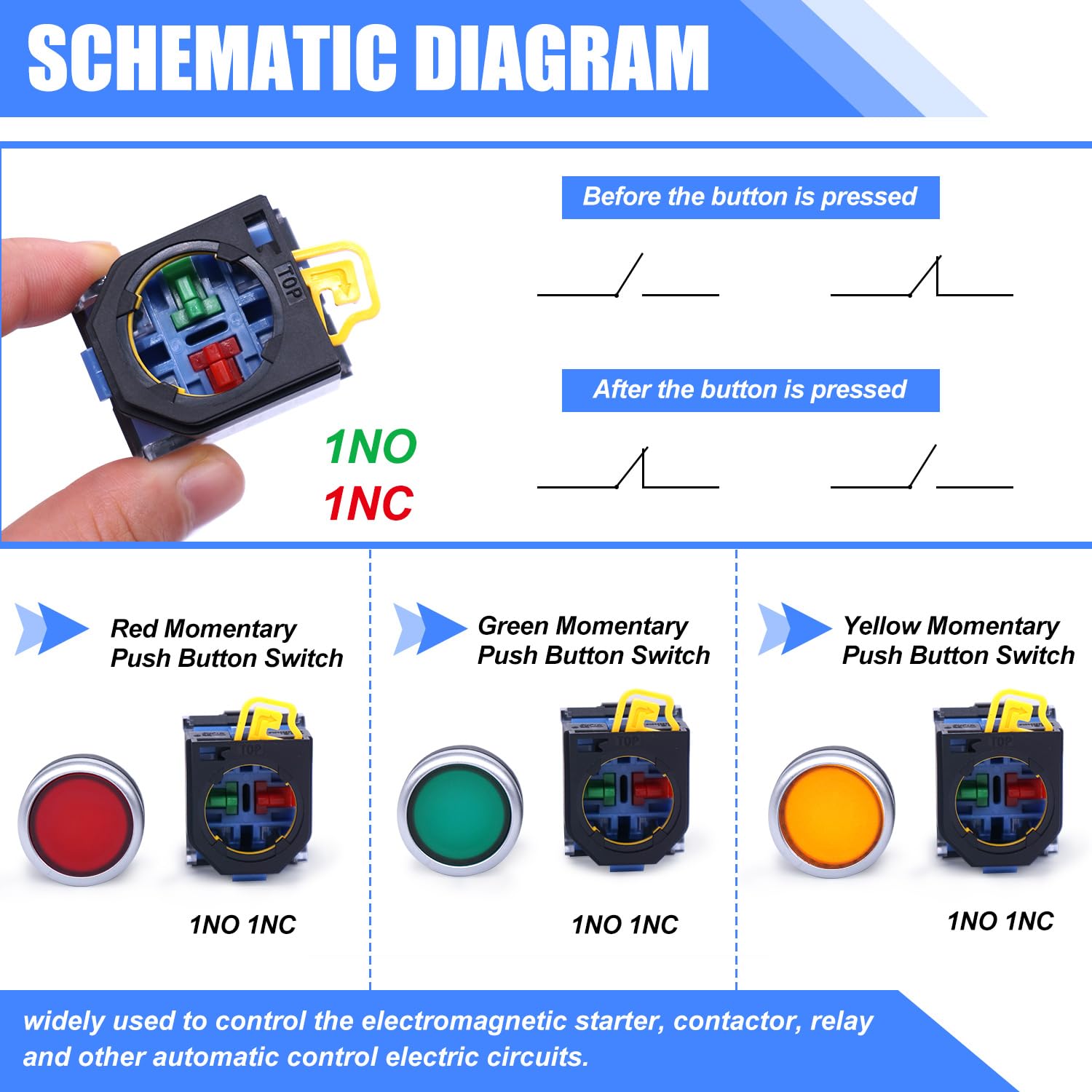 Taiss 3pcs Momentary Push Button Switch 22mm 10A Philippines | Ubuy