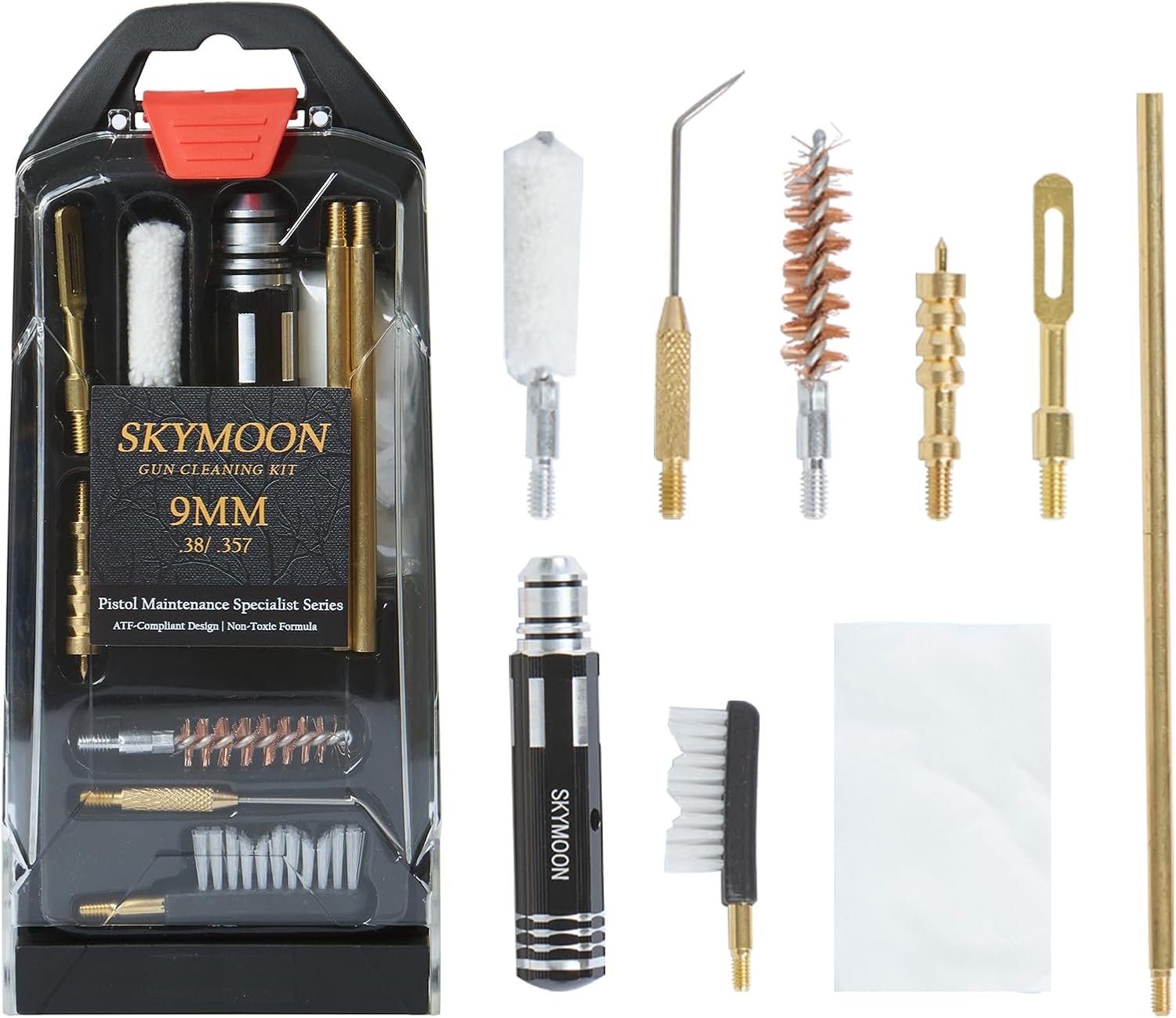 Amazon.com : SKYMOON Gun Cleaning Kit for .357, .38, 9mm Caliber Pistol ...