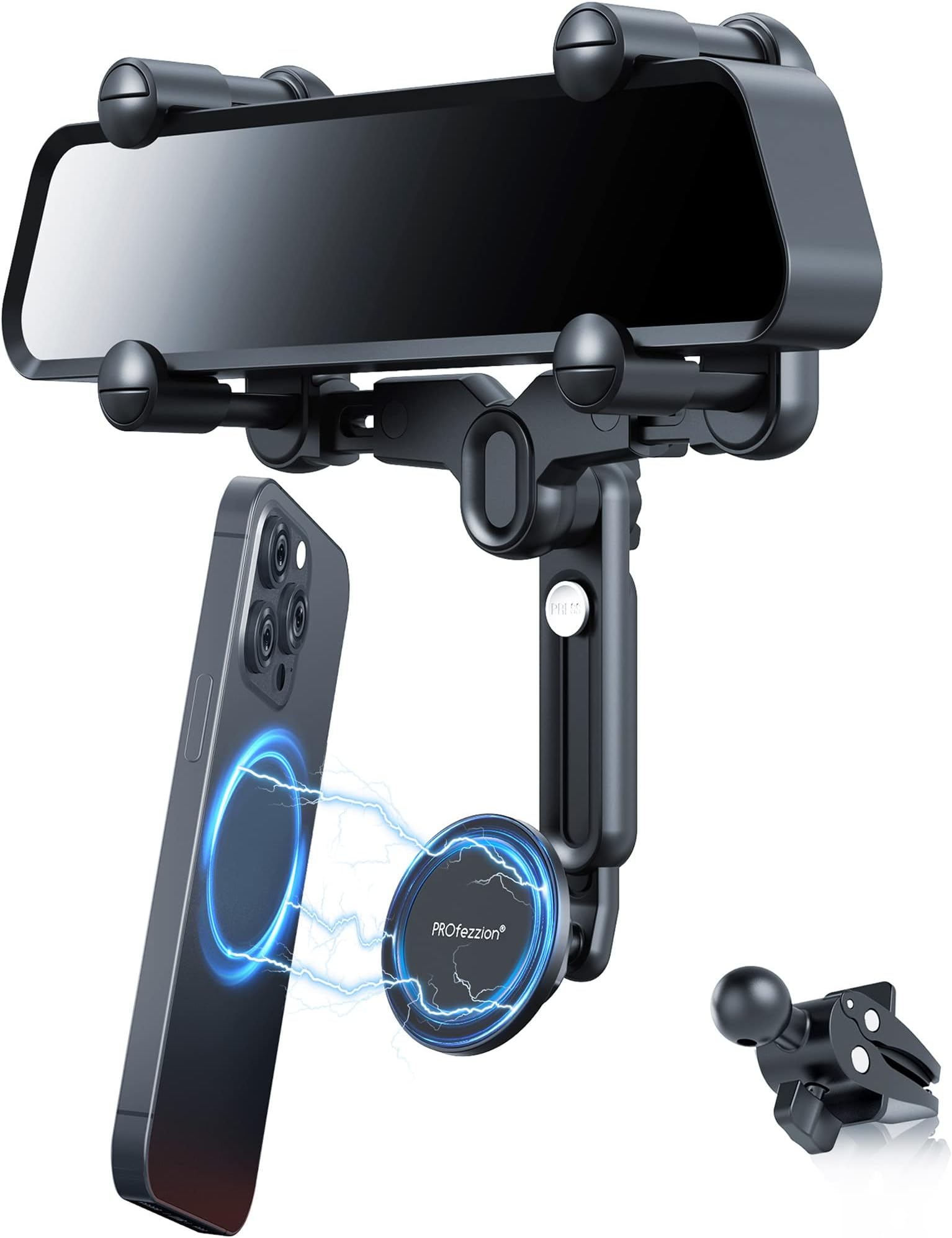 Amazon.com: WUITIN for Magsafe Car Mount, Rear View Mirror Phone Holder ...