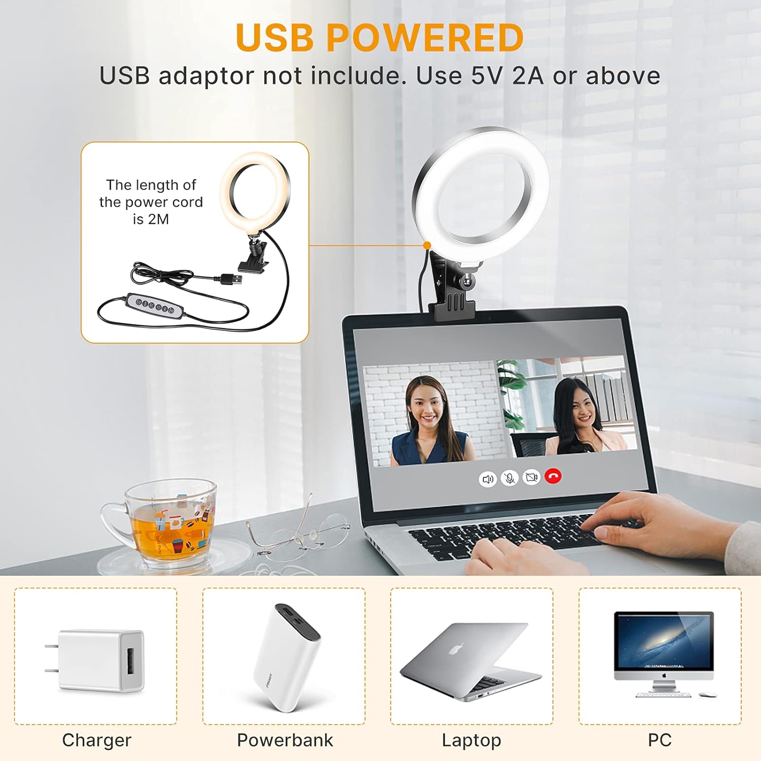 Flash Deals - 40% OFF VIJIM RGB Video Conference Lighting with 15 ...