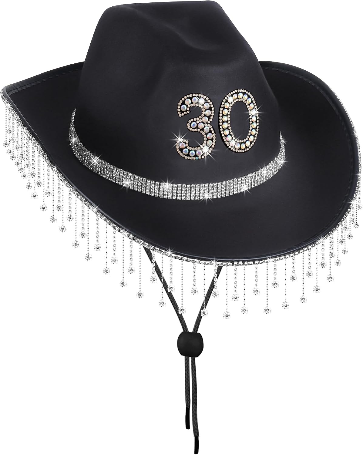 Amazon.com: JUSTOTRY 30st Birthday Black Cowboy Hat - 30ST Birth Day ...