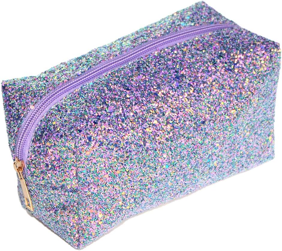 Amazon.com: Colorful Glitter Shine Cosmetic Pouch Waterproof Zipper ...