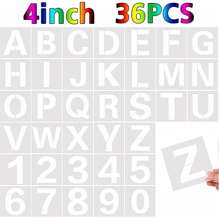 Amazon.com : 2 Inch Letter Stencils Symbol Numbers Craft Stencils, 42 ...
