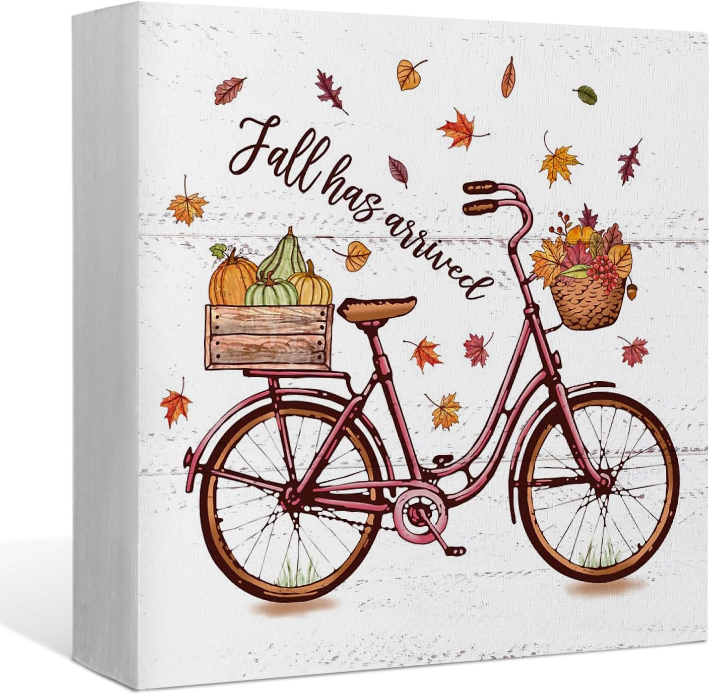 Amazon.com: Fall Has Arrived Autumn Bicycle with Pumpkin Maple Leaves ...