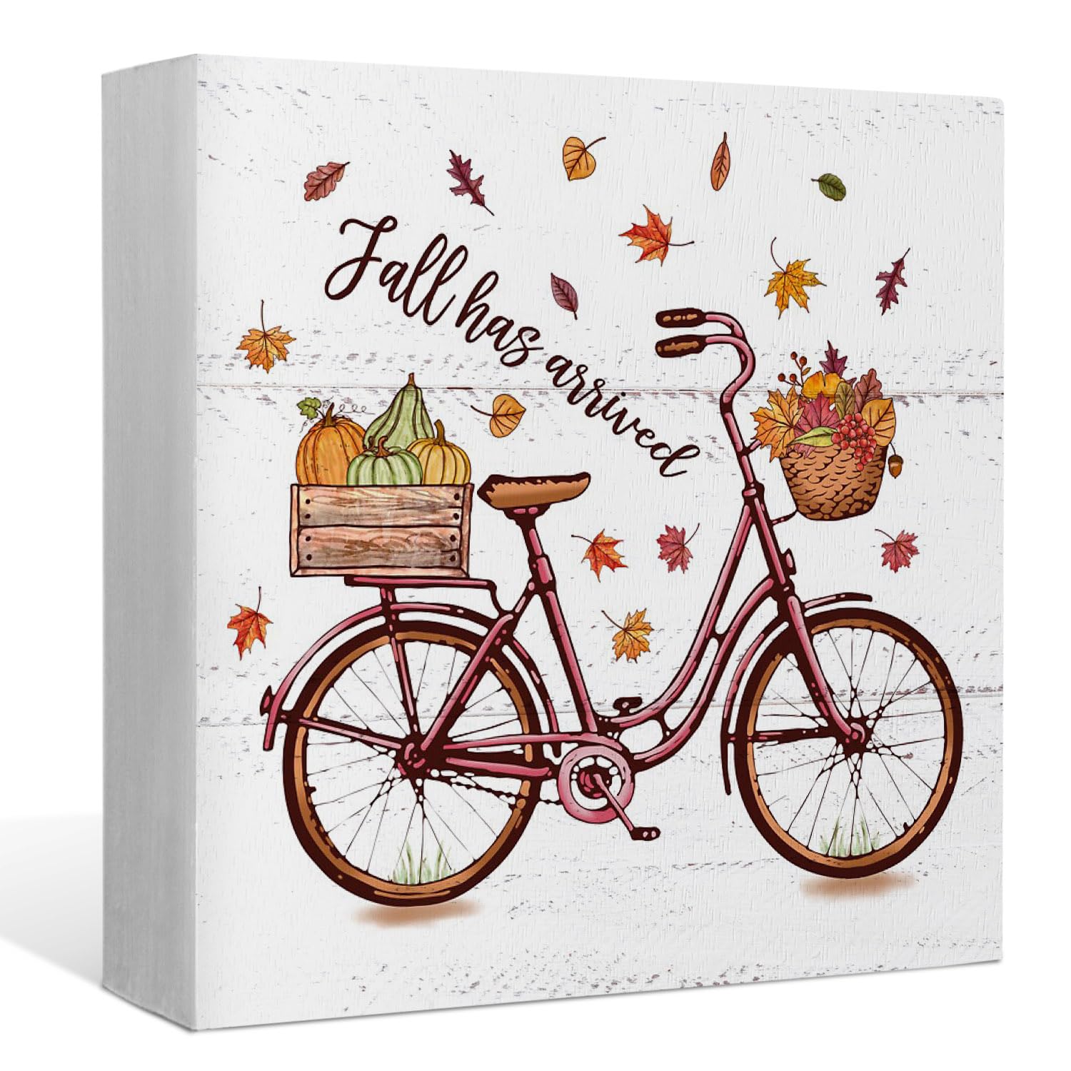 Amazon.com: Fall Has Arrived Autumn Bicycle with Pumpkin Maple Leaves ...