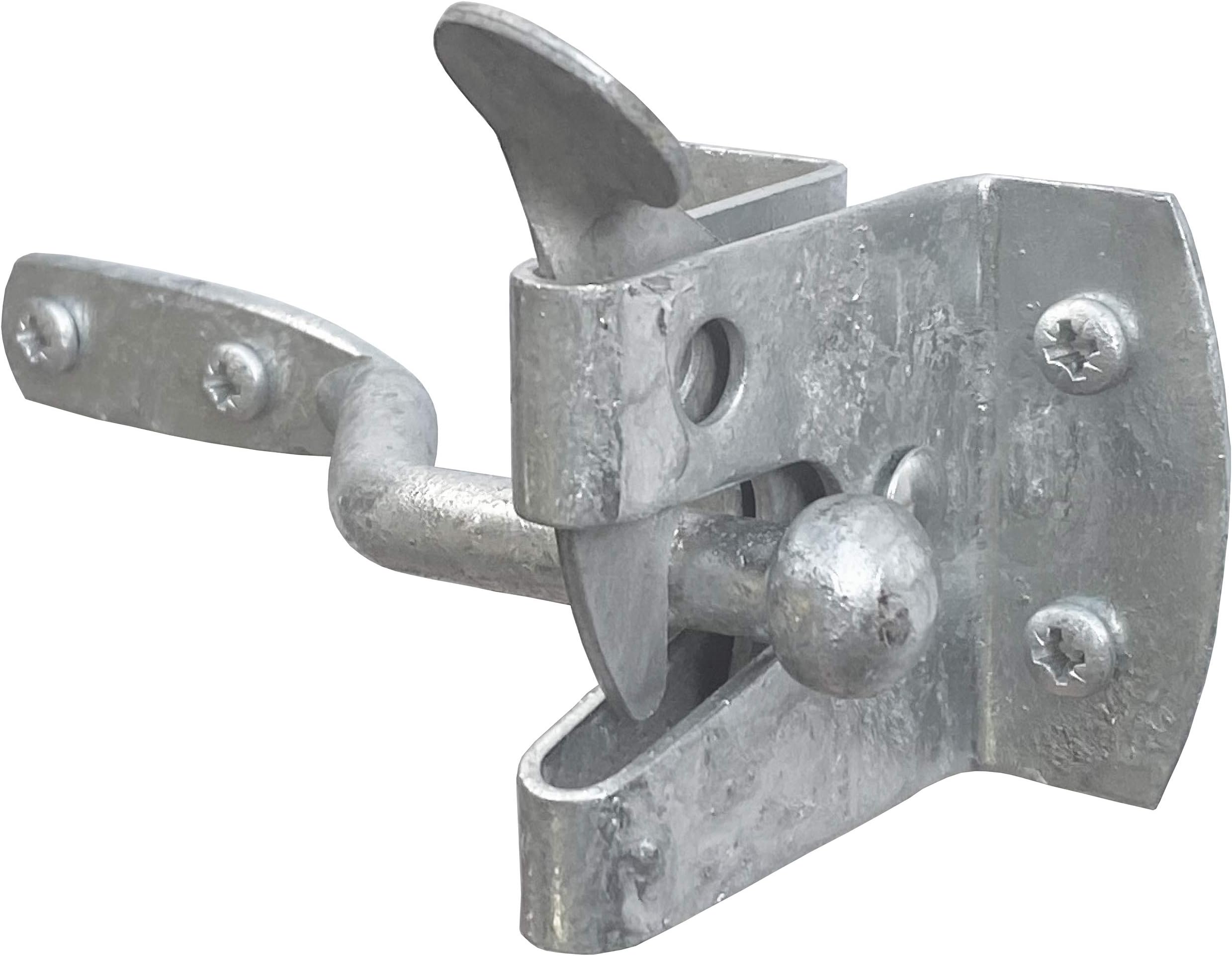GALVANISED or Black Self Locking Gate Catch/Auto Close Field Farm Lock ...