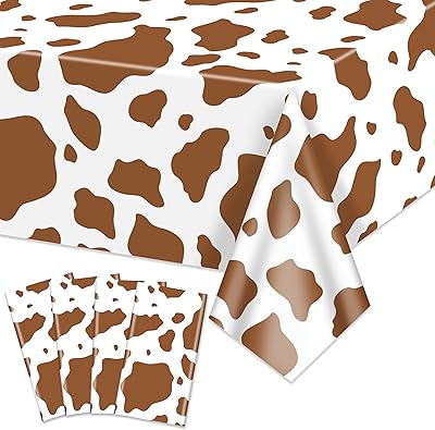 Amazon.com: Oudain 84 Inch Cow Print Tablecloth Colorful Round ...