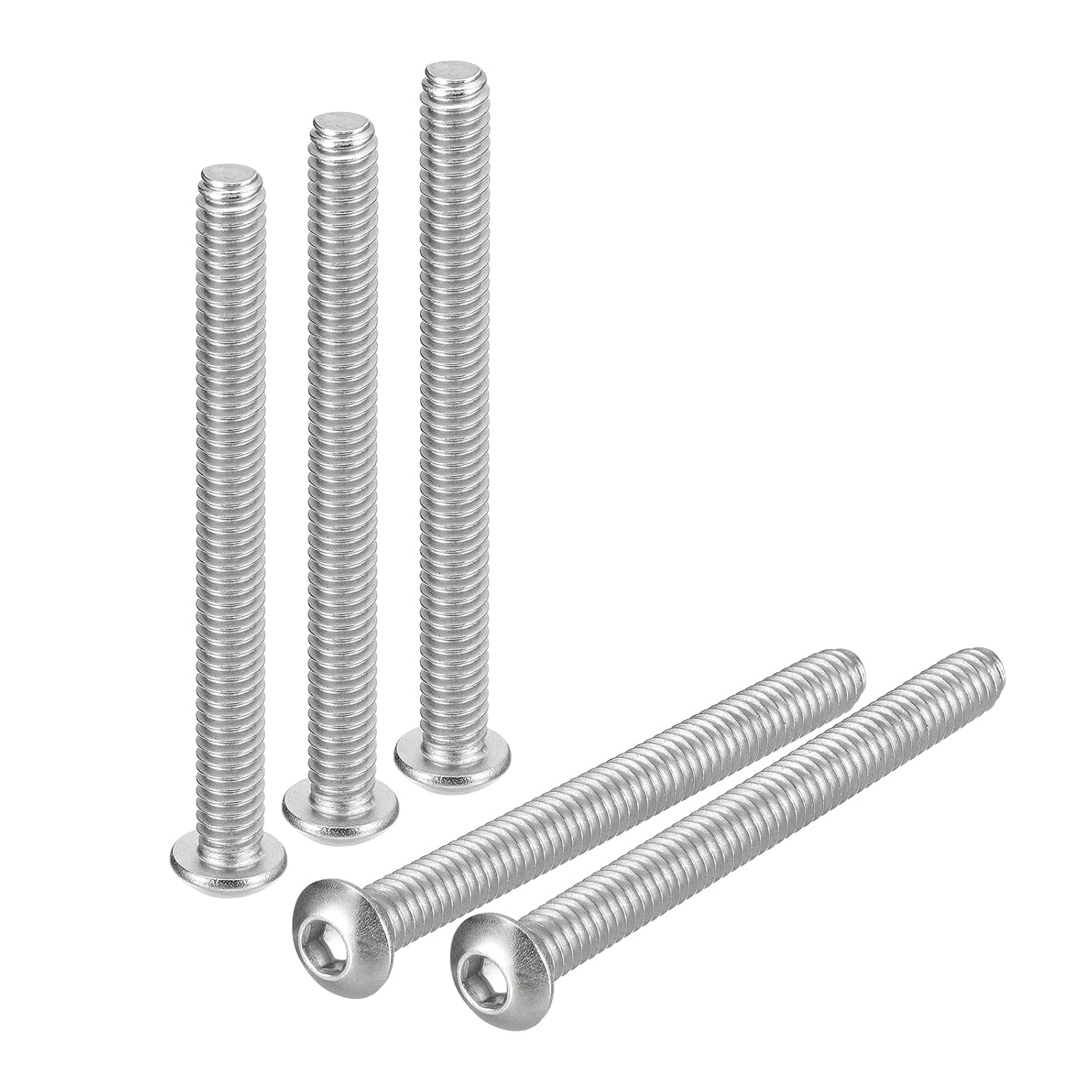 TOP-VIGOR 10Pcs 1/4-20 x 4 Inch 304 Stainless Steel Button Head Hex ...