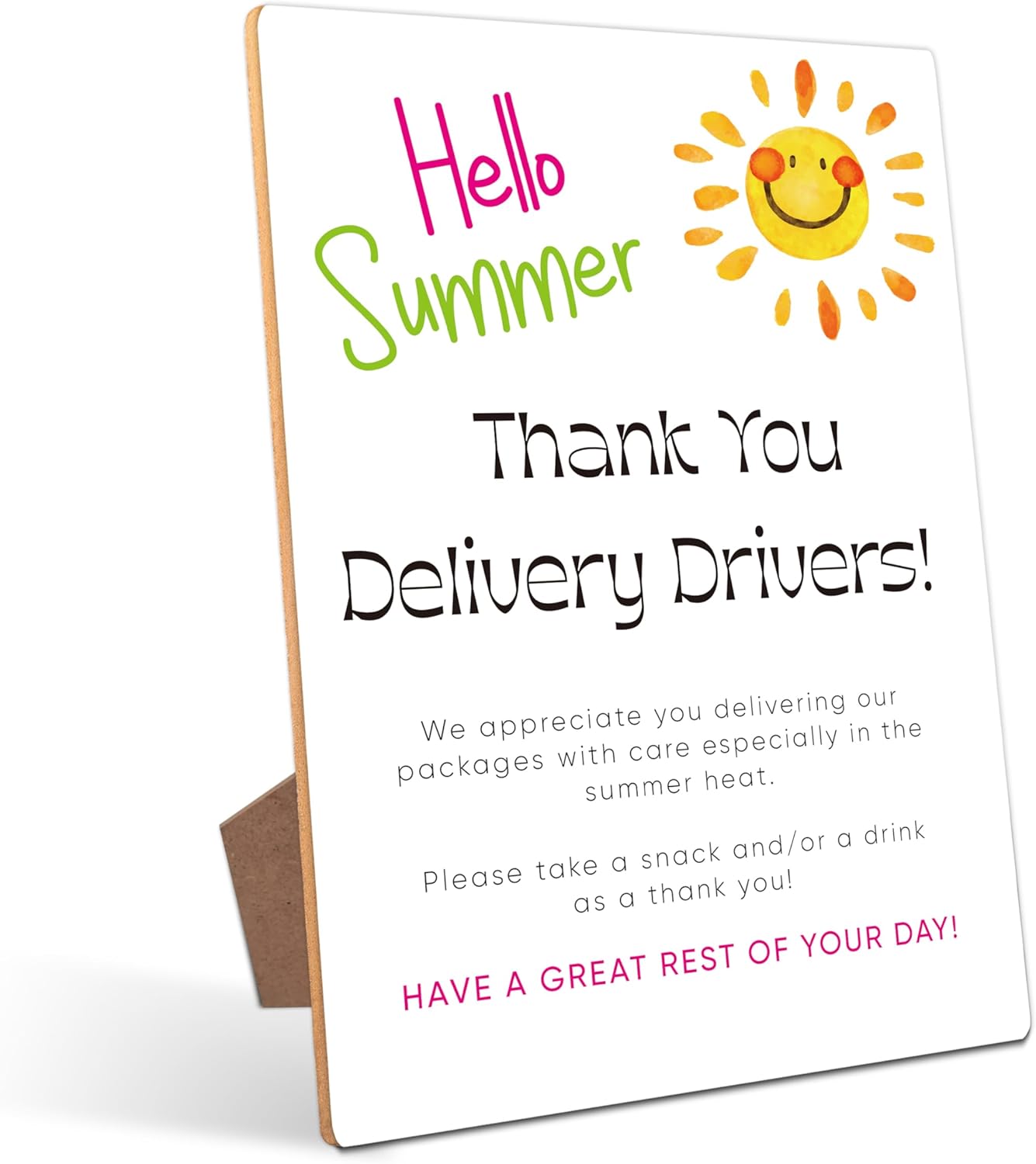 Amazon.com: Hello Summer Delivery Driver Snack Sign - With Thank You ...