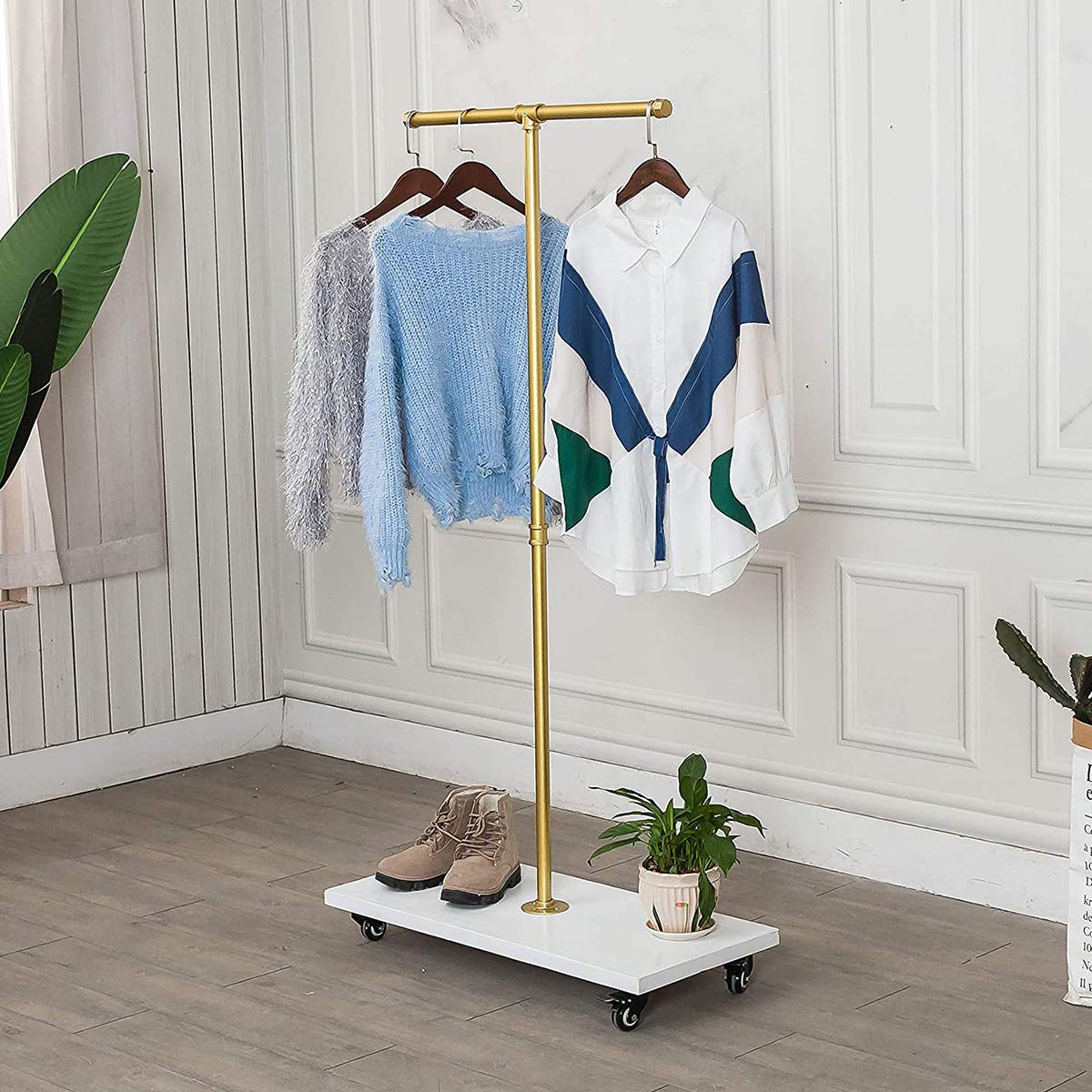 FURVOKIA 59"Tall,Gold,Industrial Pipe Clothing Rack: Buy Online in OMAN ...