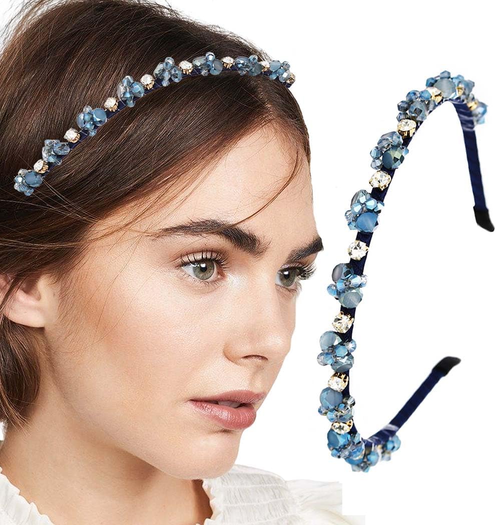 Amazon.com : Urieo Thin Rhinestone Headband Bling Crystal Head Bands ...