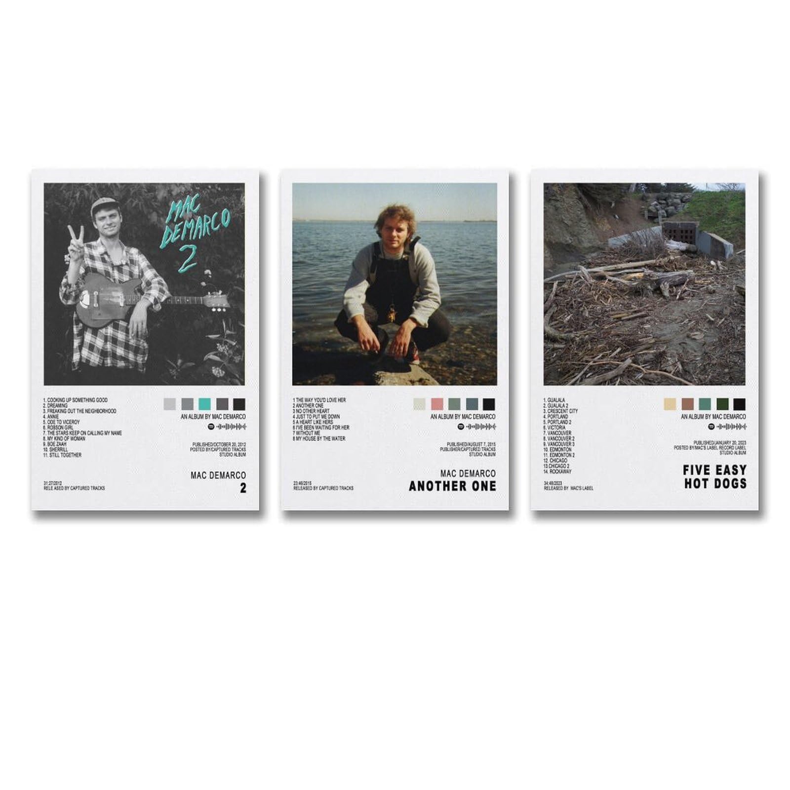 3 PCS Mac Demarco Album Cover Poster Five Easy Hot Dogs Mac Demarco ...