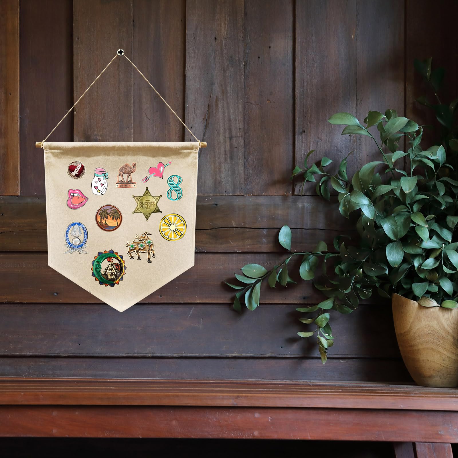 DIY Display Plaque Blank Wall Canvas Banners - Blank Fabric Badge ...