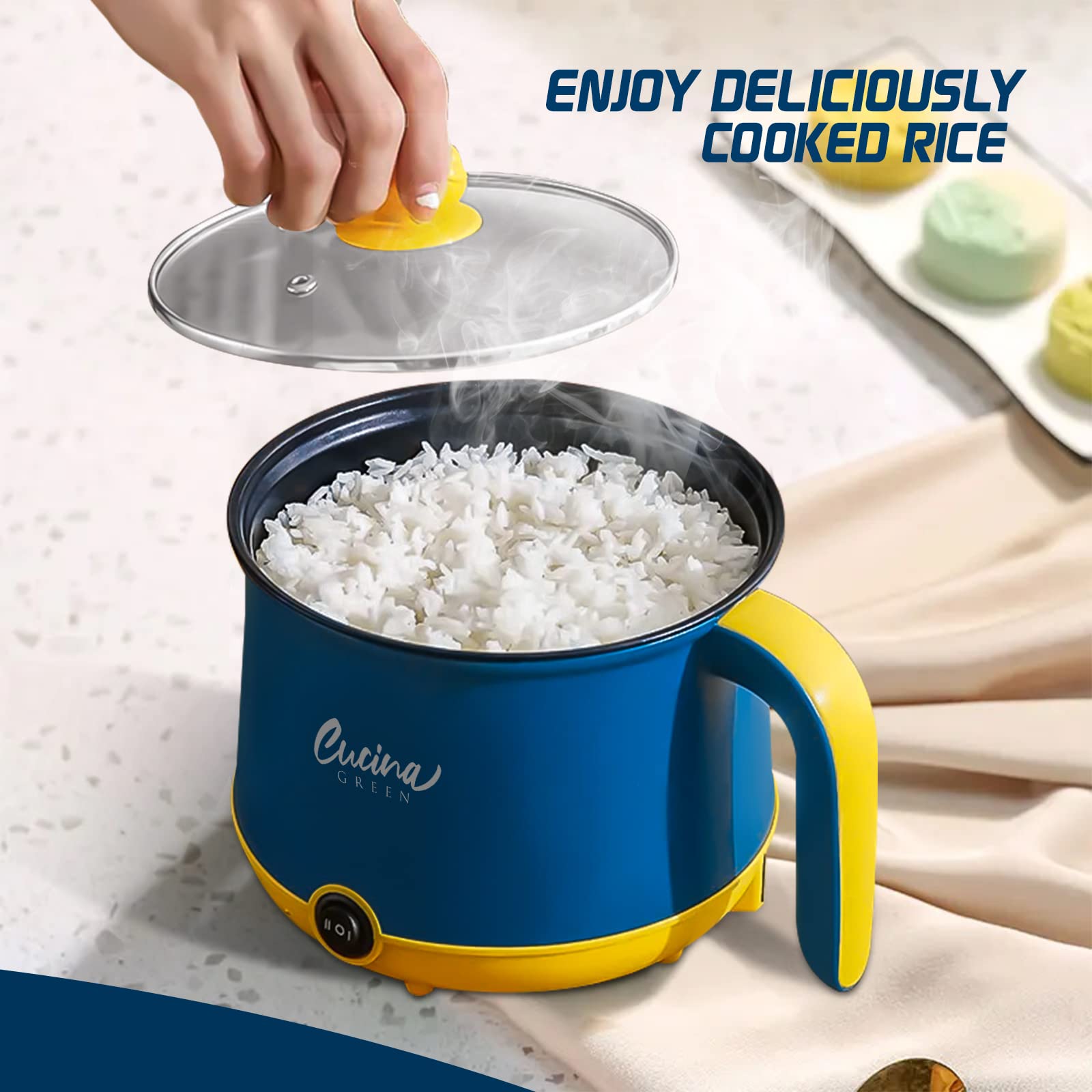 Cucina Green 4 Cups Instant Mini Electric Rice Cooker - Stainless Steel ...