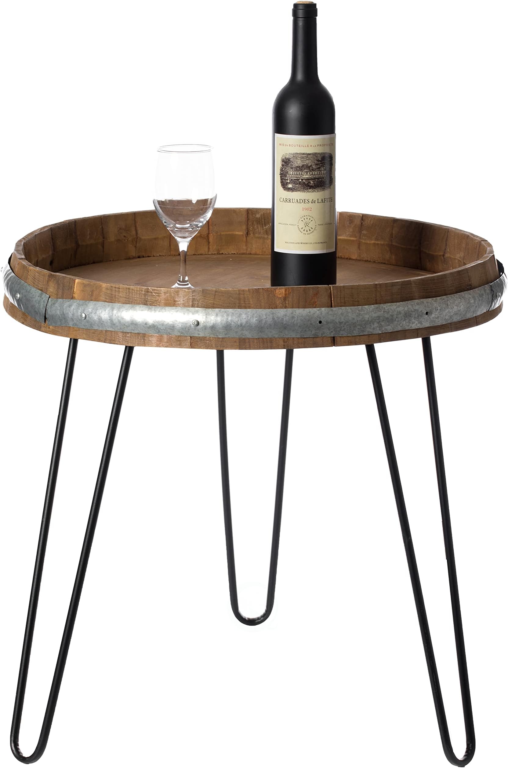 Amazon.com: Wine Barrel Steel Table (Center/Side/End Table) : Home ...