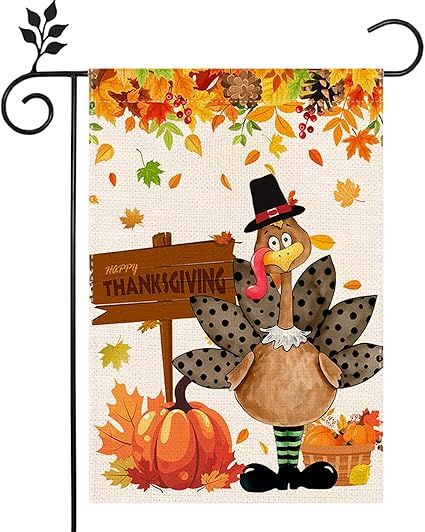 Amazon.com : Happy Thanksgiving Garden Flags 12 x 18 Inch，Thanksgiving ...