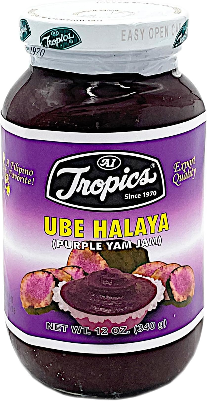 Amazon.com : TROPICS UBE HALAYA PURPLE YAM 12oz each (Pack of 4) : Jams ...