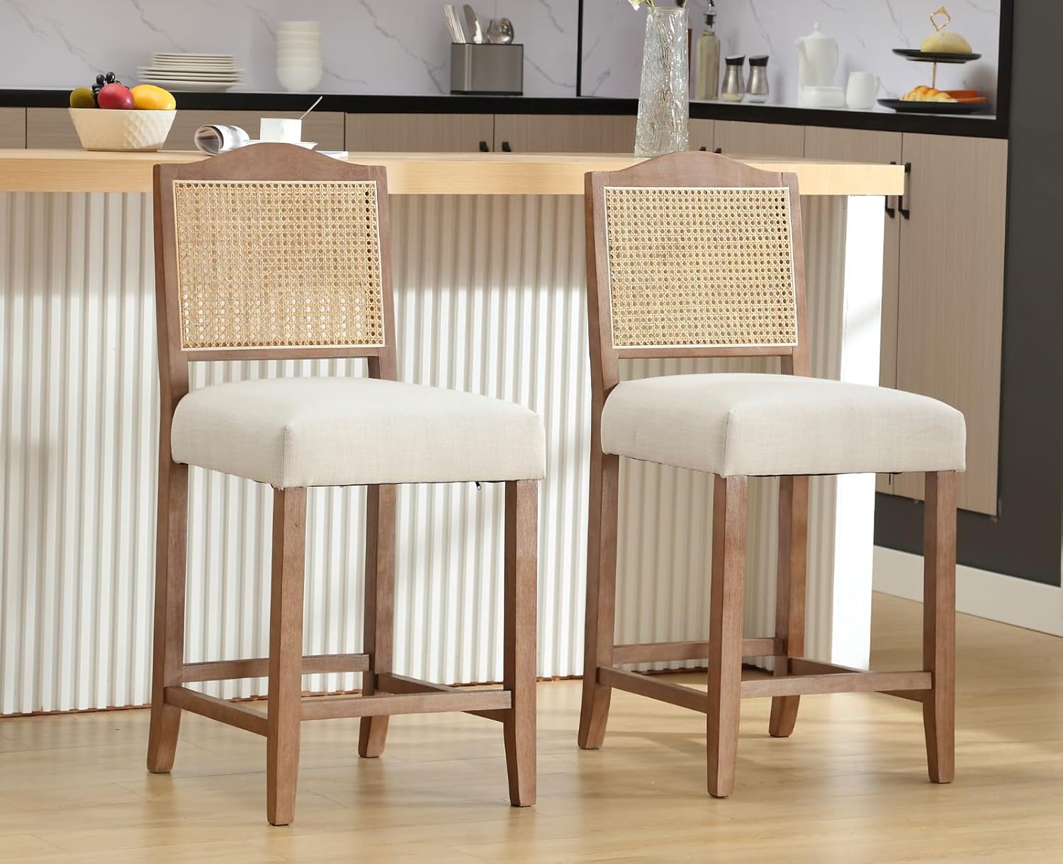 Amazon.com: EALSON Counter Height Bar Stools Set of 2 Farmhouse ...