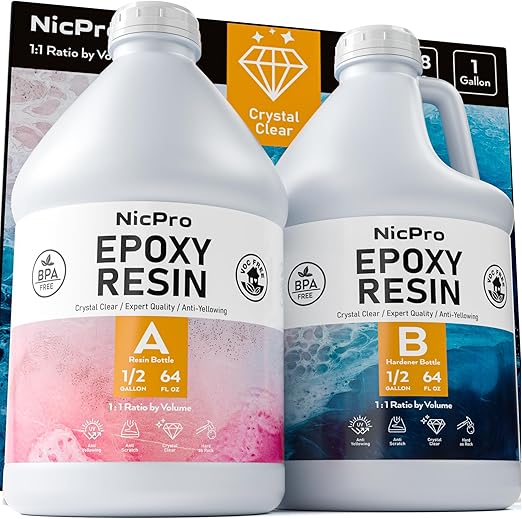 Amazon.com: Nicpro 1 Gallon Crystal Clear Epoxy Resin Kit, Not ...