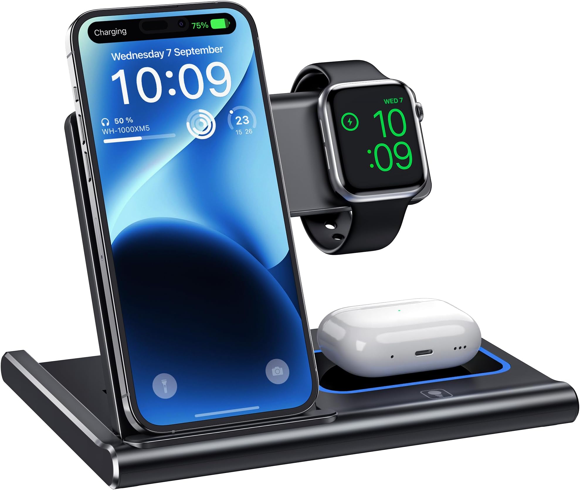 Amazon.com: Wireless Charger, 3 in 1 Wireless Charging Station for ...