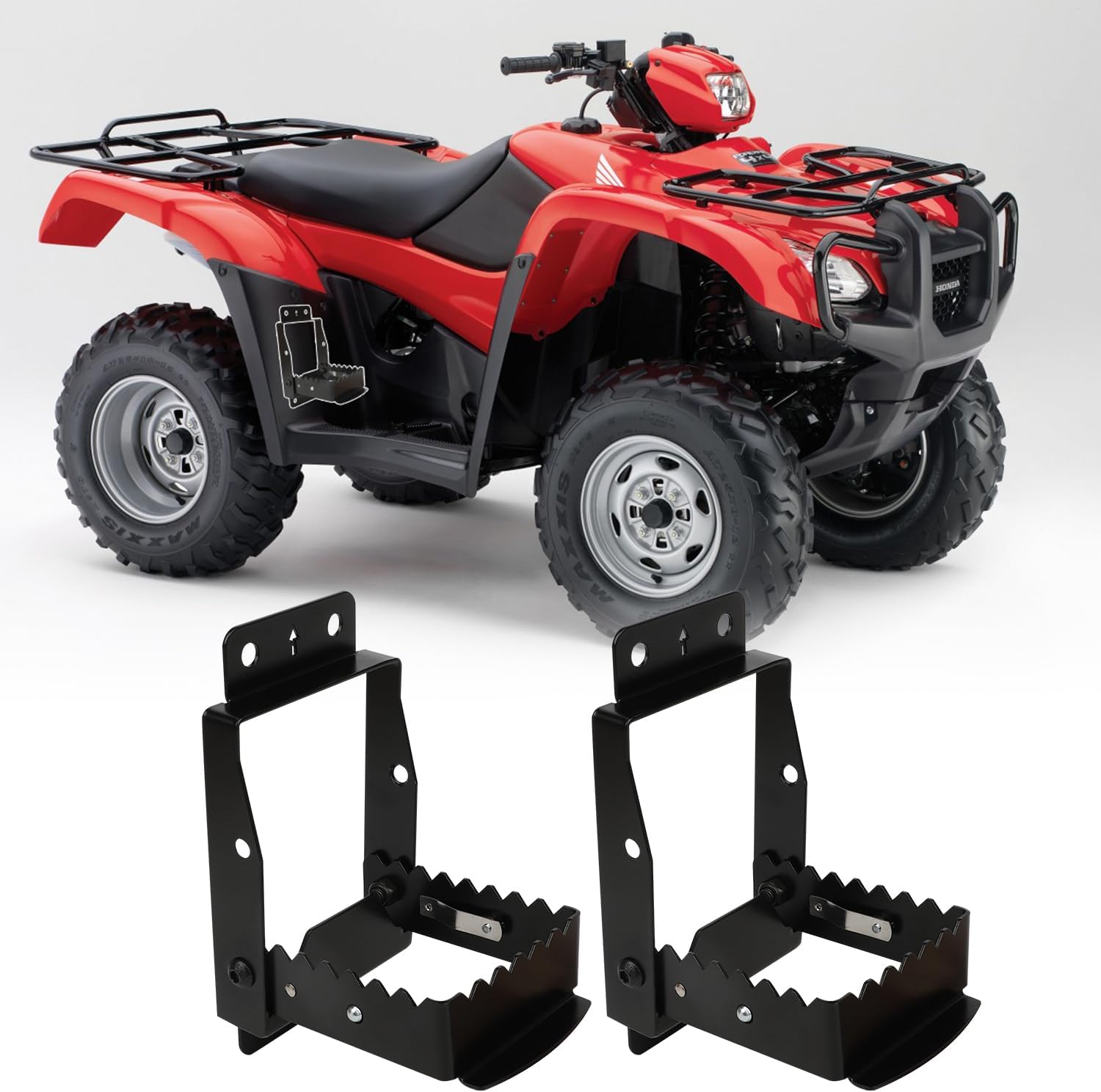 Amazon.com: MUD RAGE 2pc ATV Rear Passenger Foot Pegs Universal ...
