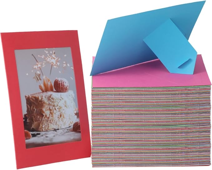 Litpoetic 200 Pack Standing Paper Picture Frames 4x6,Cardboard Photo ...