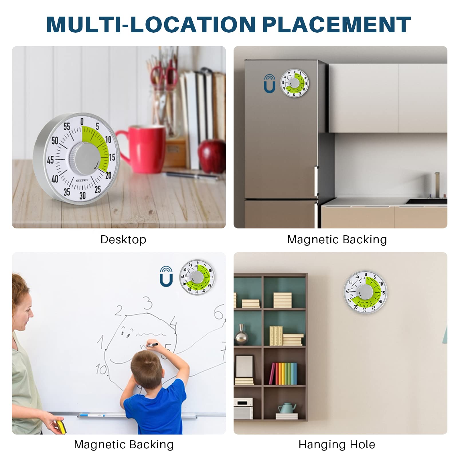 Snapklik.com : Secura 60-Minute Visual Timer 6-Inch Mechanical ...